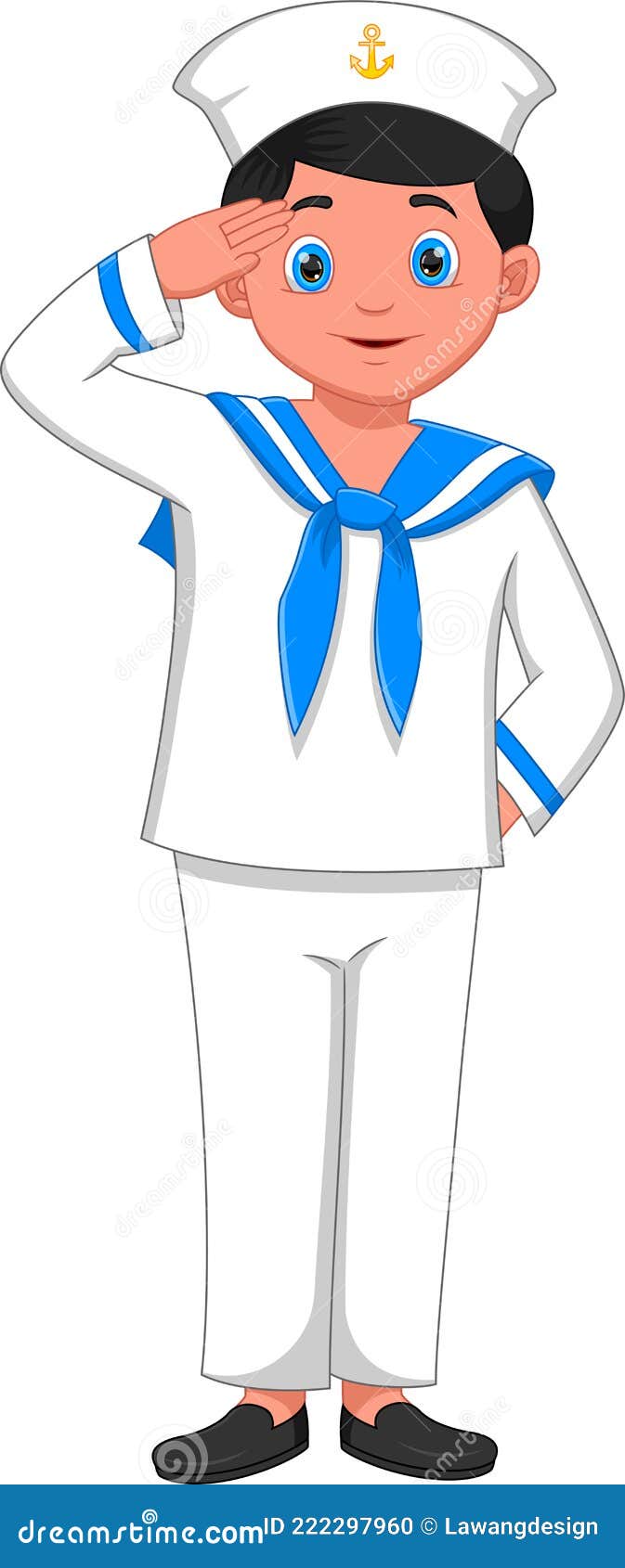 Cartoon Boy Wearing Navy Sailor Costume Stock Vector - Illustration of ...