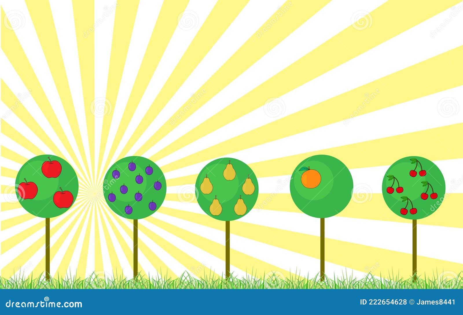 Orchard trees stock vector. Illustration of harvest - 222654628