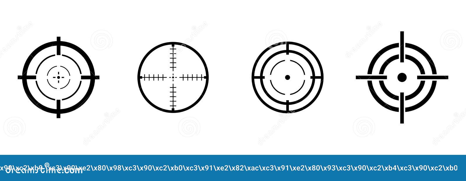 Target Destination Icon Large Set. Focus Cursor Bull Eye Mark Elements ...