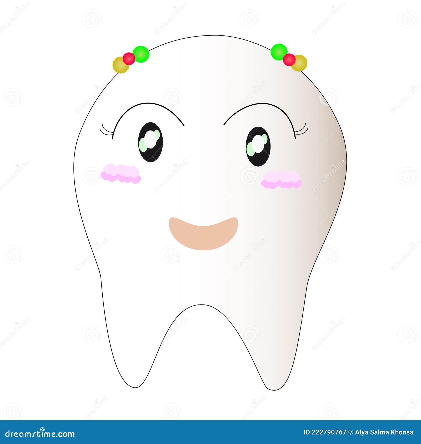 Illustration of Smiling Female Tooth Stock Illustration - Illustration ...