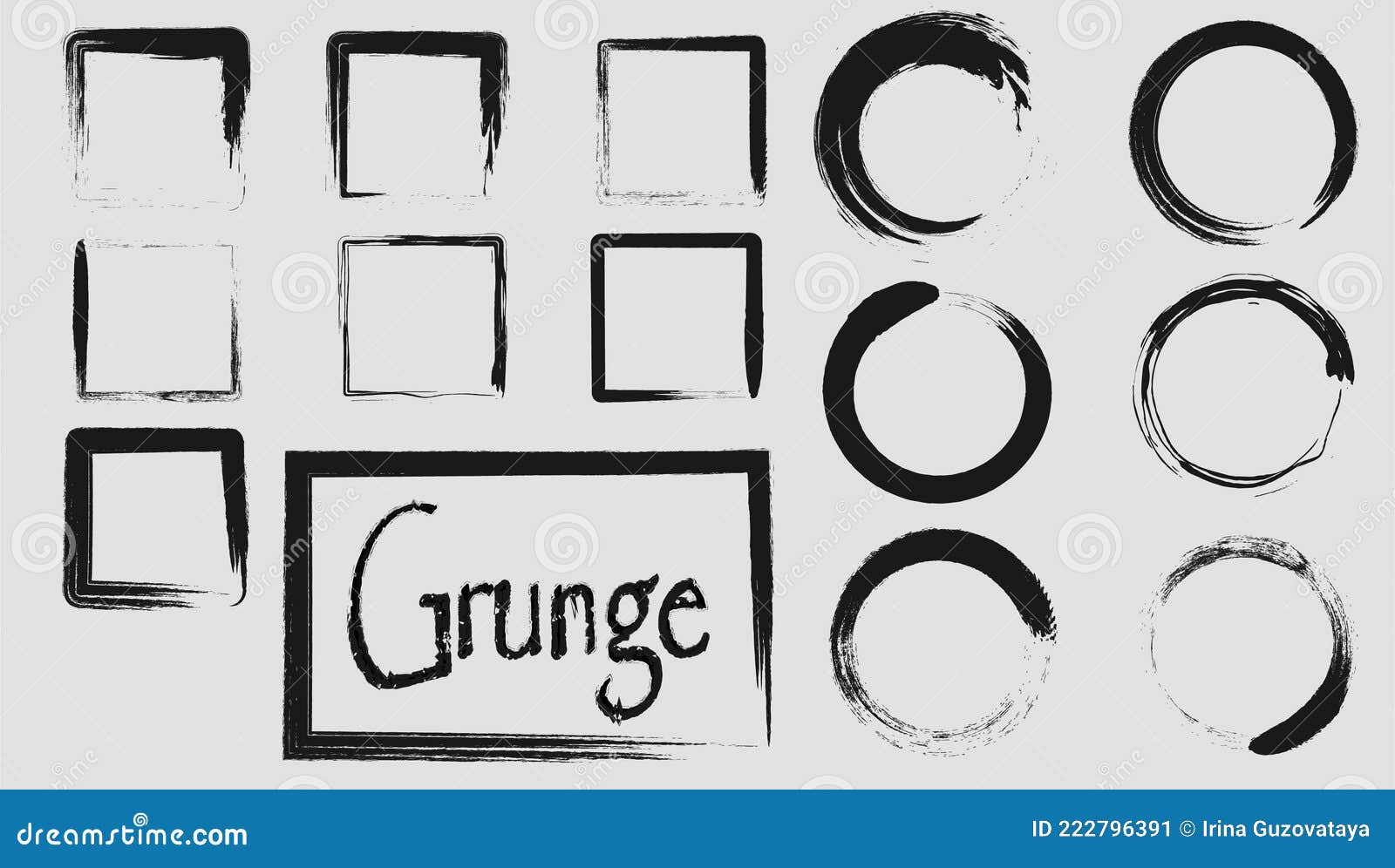 A Set of Grunge Frames. Isolated Objects Stock Vector - Illustration of ...