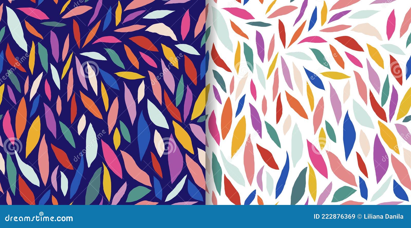 Abstract Set with Colorful Seamless Patterns, Doodle Cut Out Shapes ...