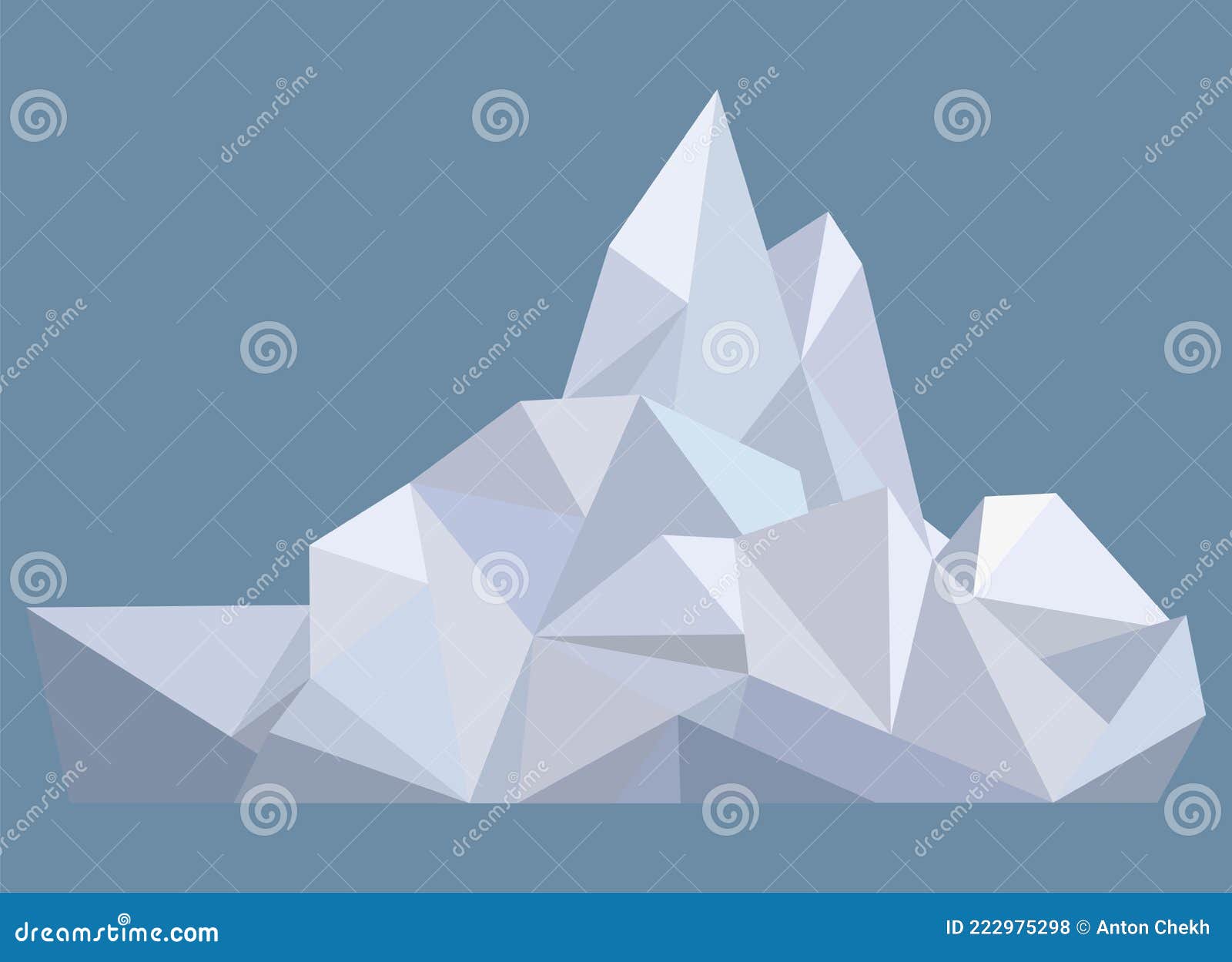 Iceberg. Polygonal Blue Iceberg. Low Poly Design. Floating Iceberg on ...