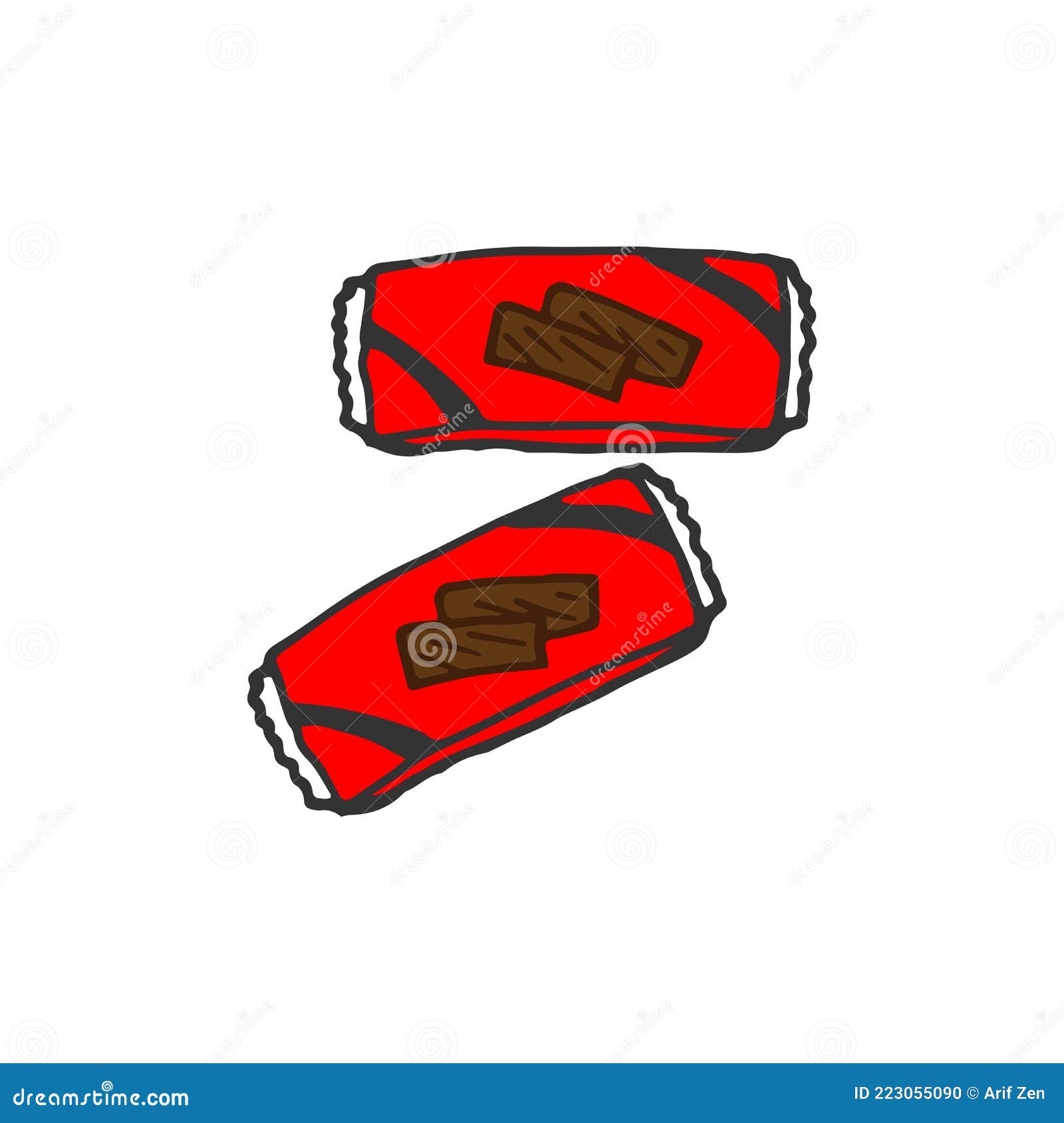 Two Chocolate Wafer with Red Package Illustration. Alumunium Foil ...