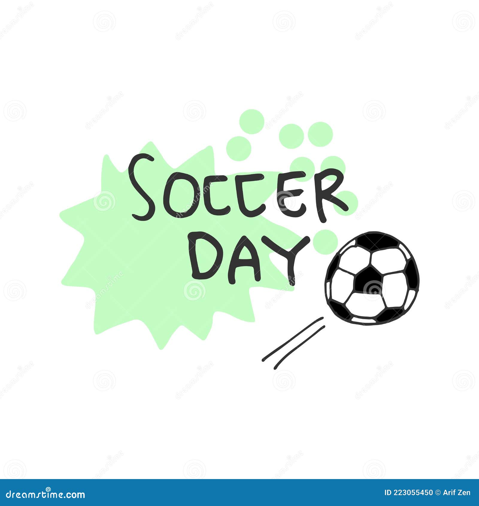Soccer Day-hand Drawn Lettering for School, College. Soccer Competition ...