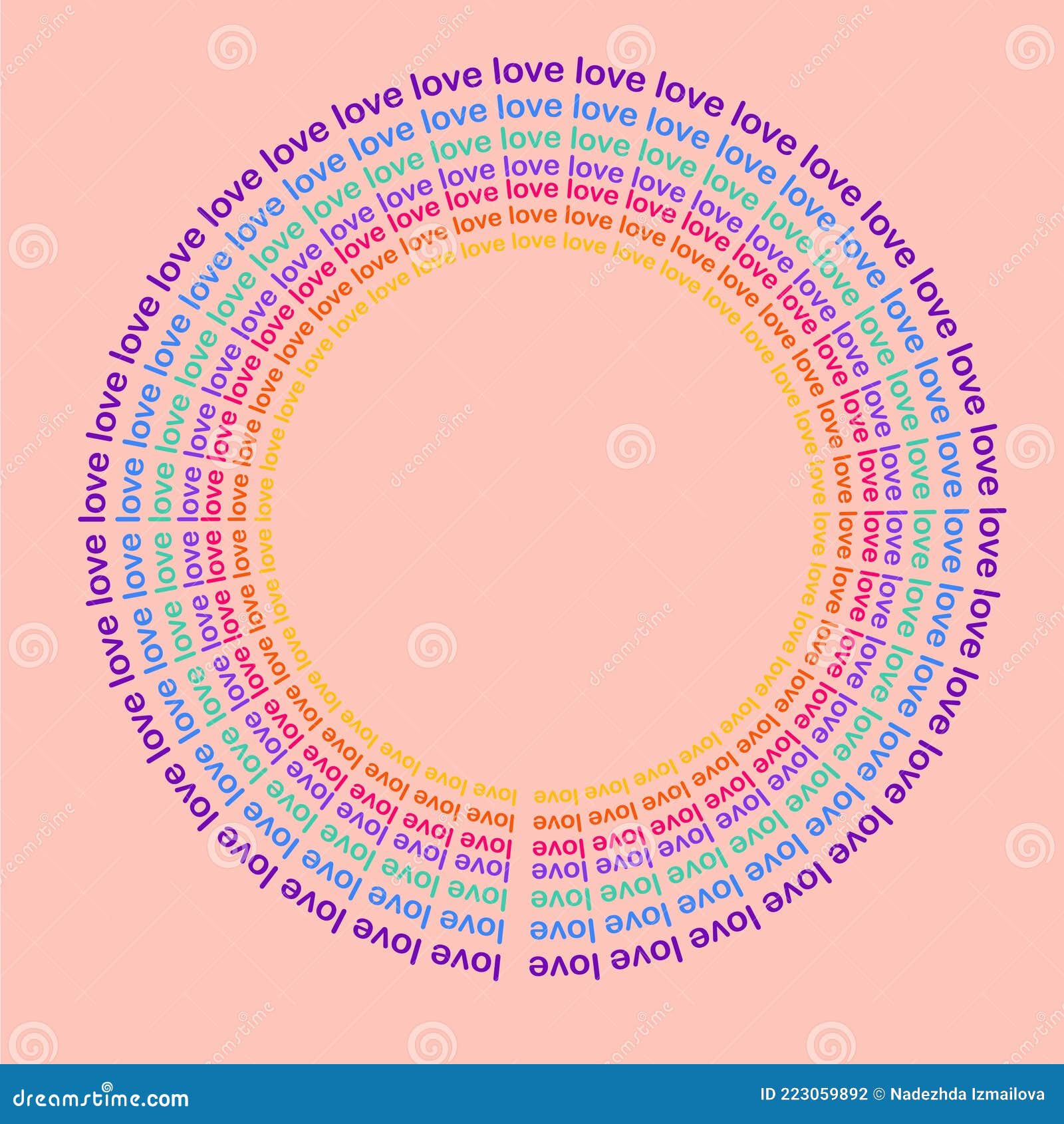 Love Inscription in a Circle Stock Illustration - Illustration of ...