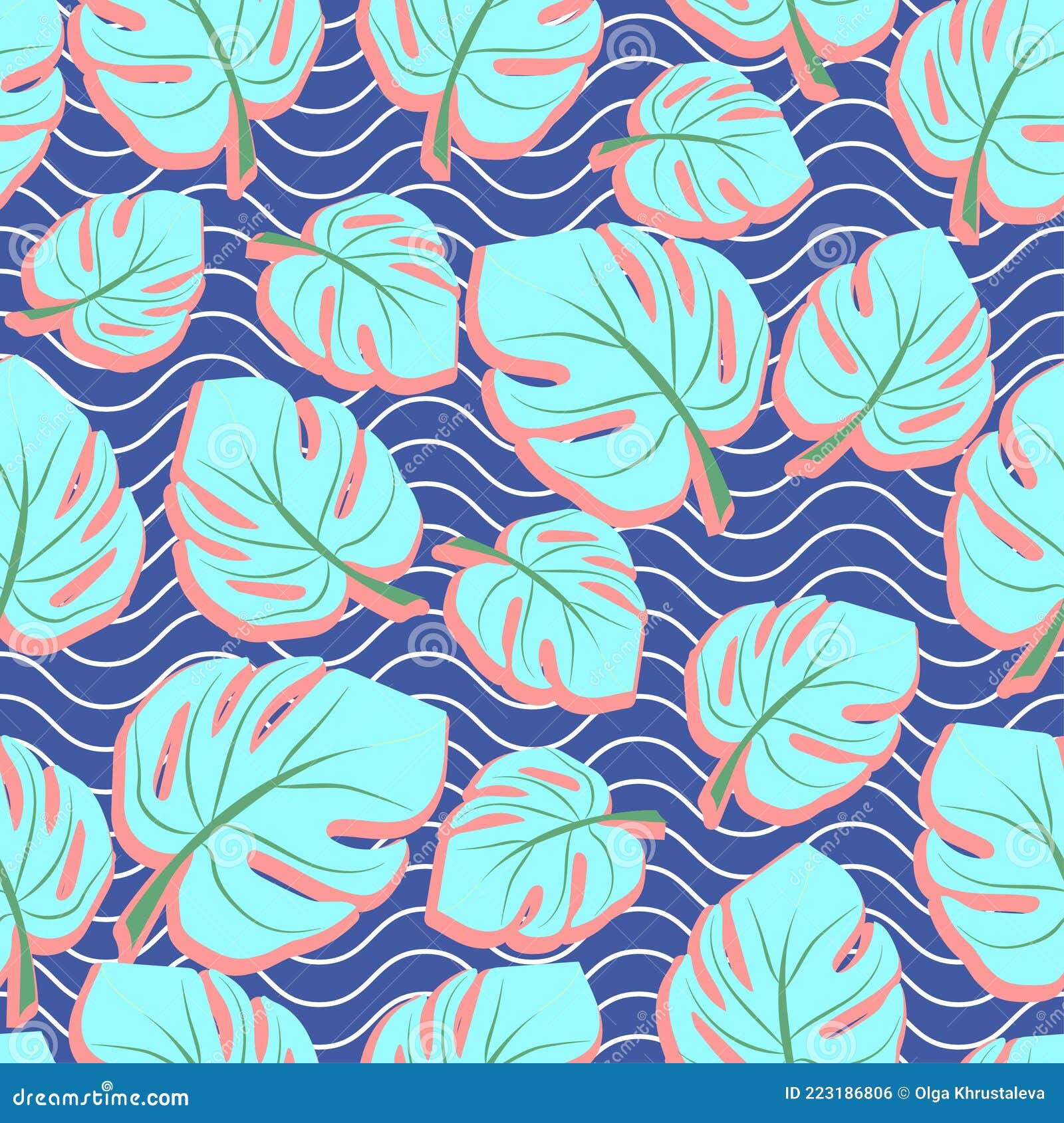 Leaves Wave Texture Vector Illustration | CartoonDealer.com #67971102