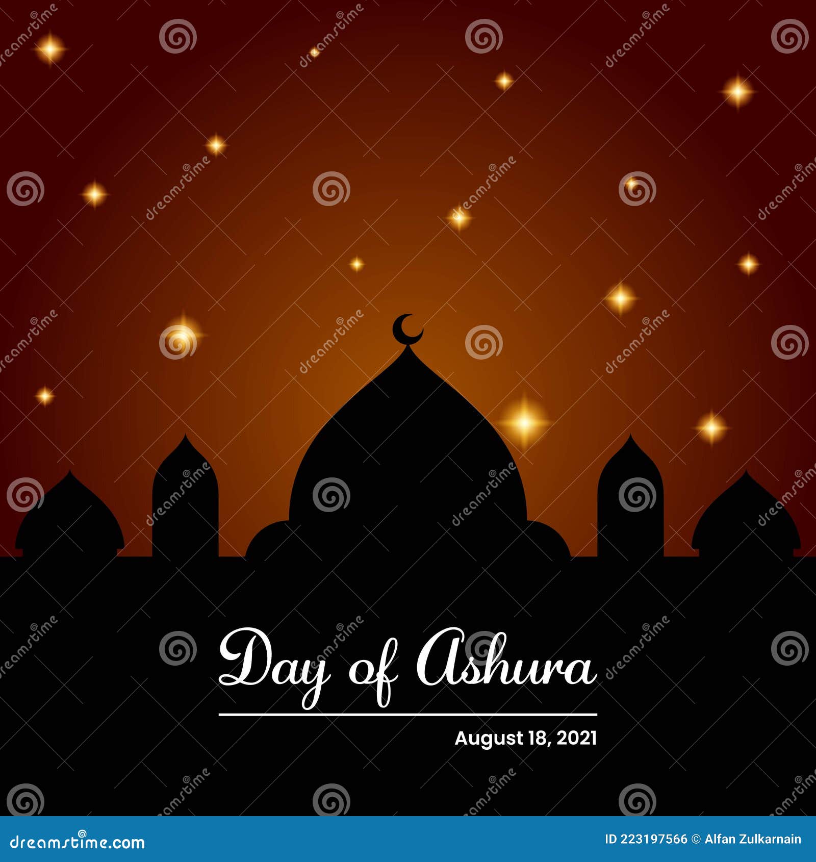 Happy Day Of Ashura Eid Mubarak Moslem Celebration Vector Card Design ...