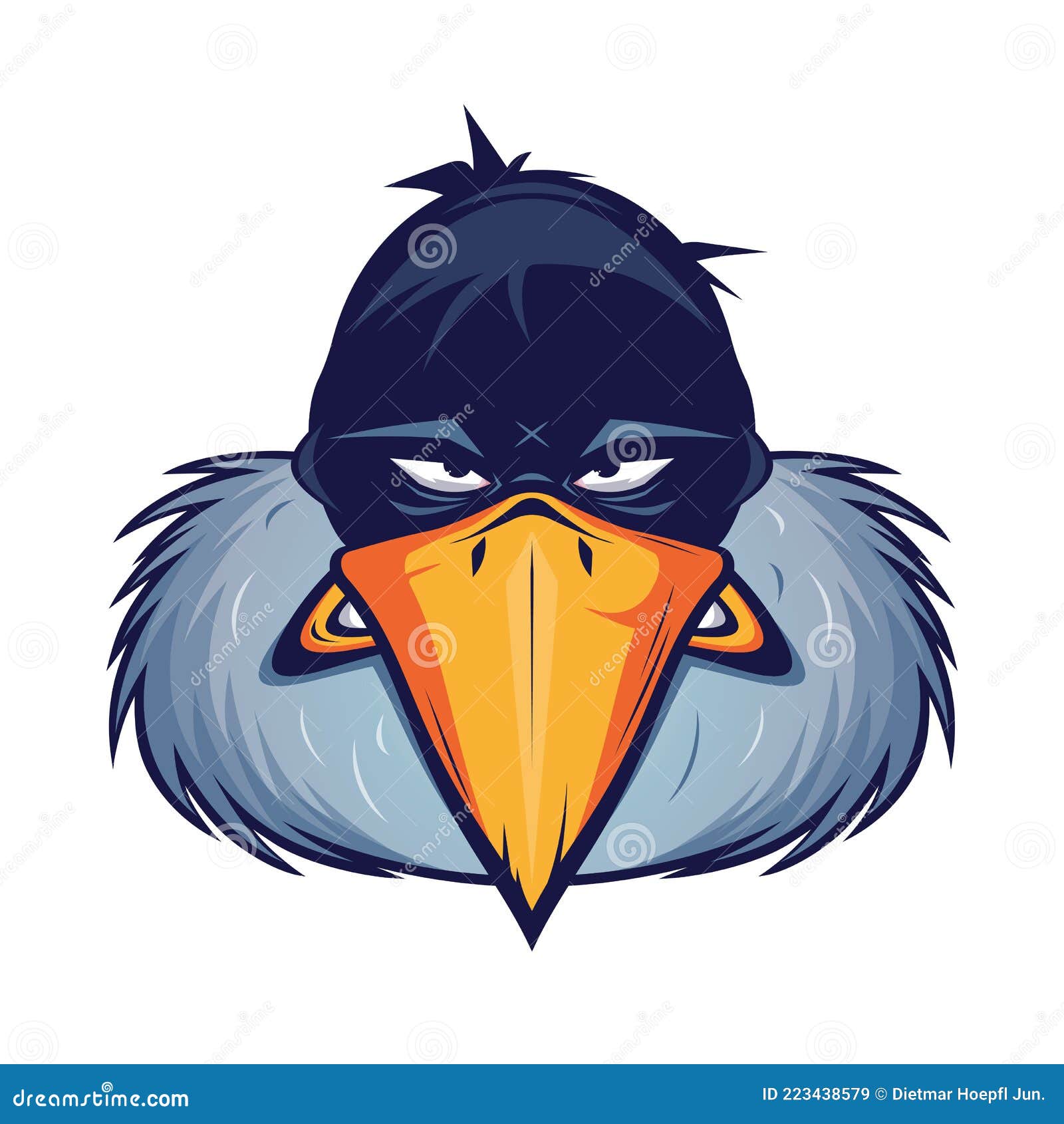 Angry Vulture Head Cartoon Illustration Stock Vector - Illustration of ...