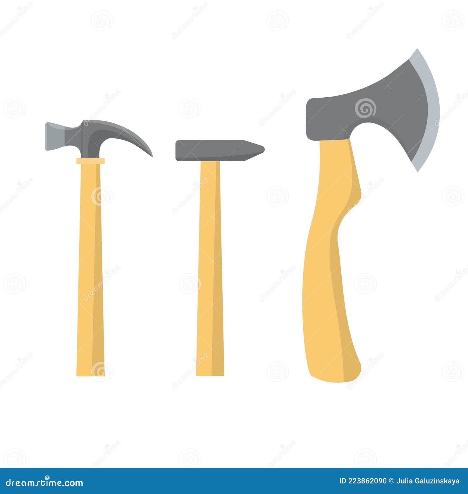 Hammer icons set. stock vector. Illustration of mallet - 223862090