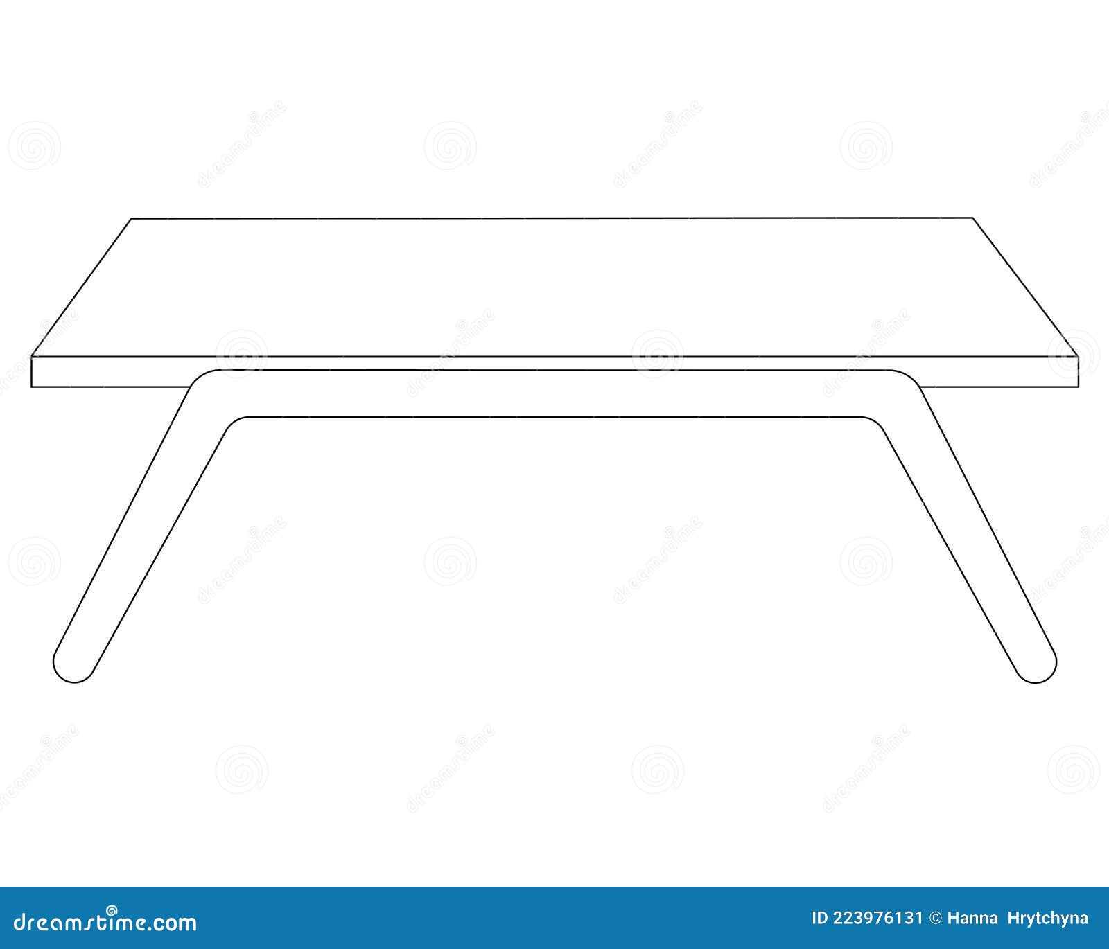 Breakfast Table - Vector Linear Illustration with Editable Outline for ...