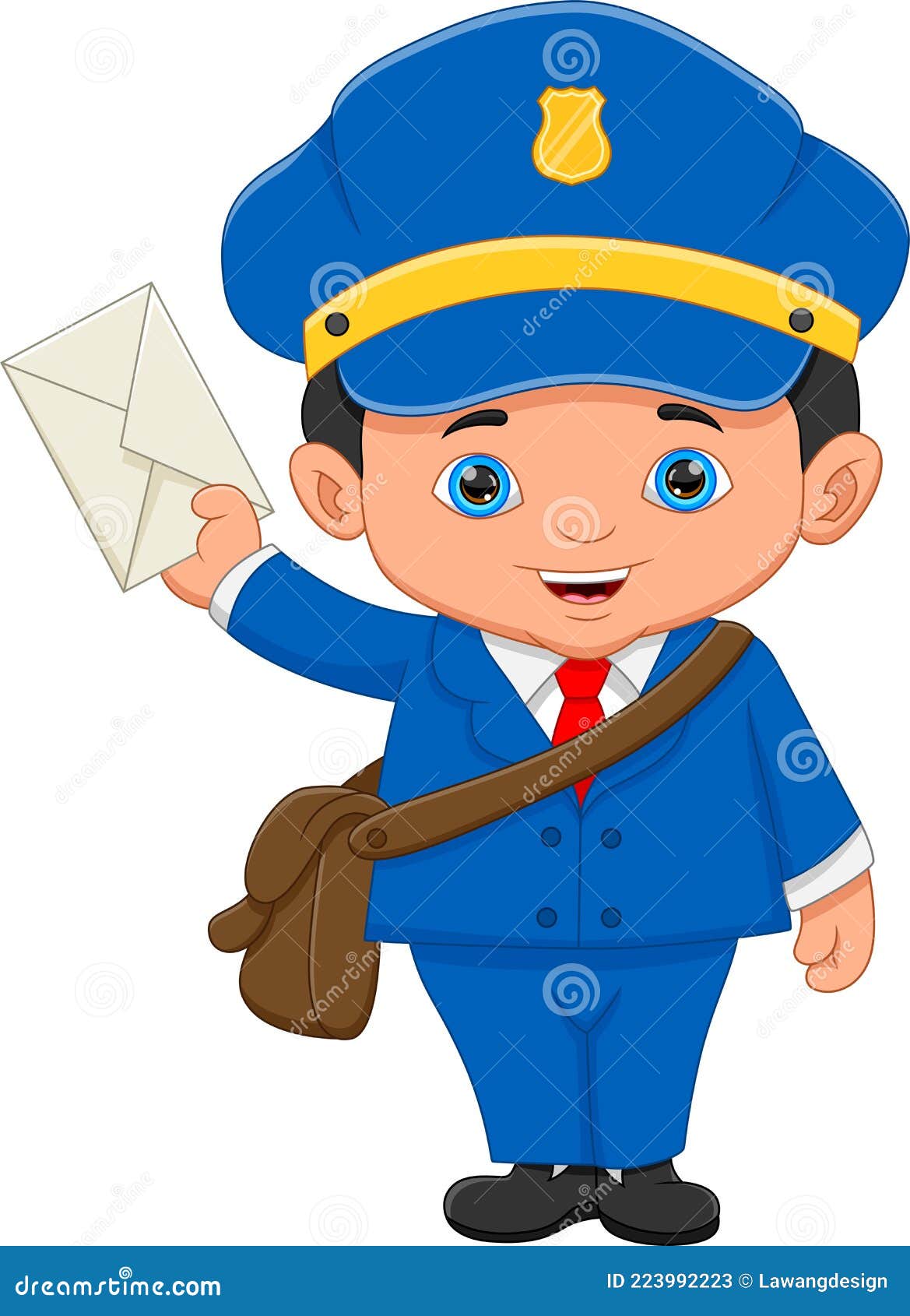 Postboy Posing and Holding Envelope Stock Vector - Illustration of ...