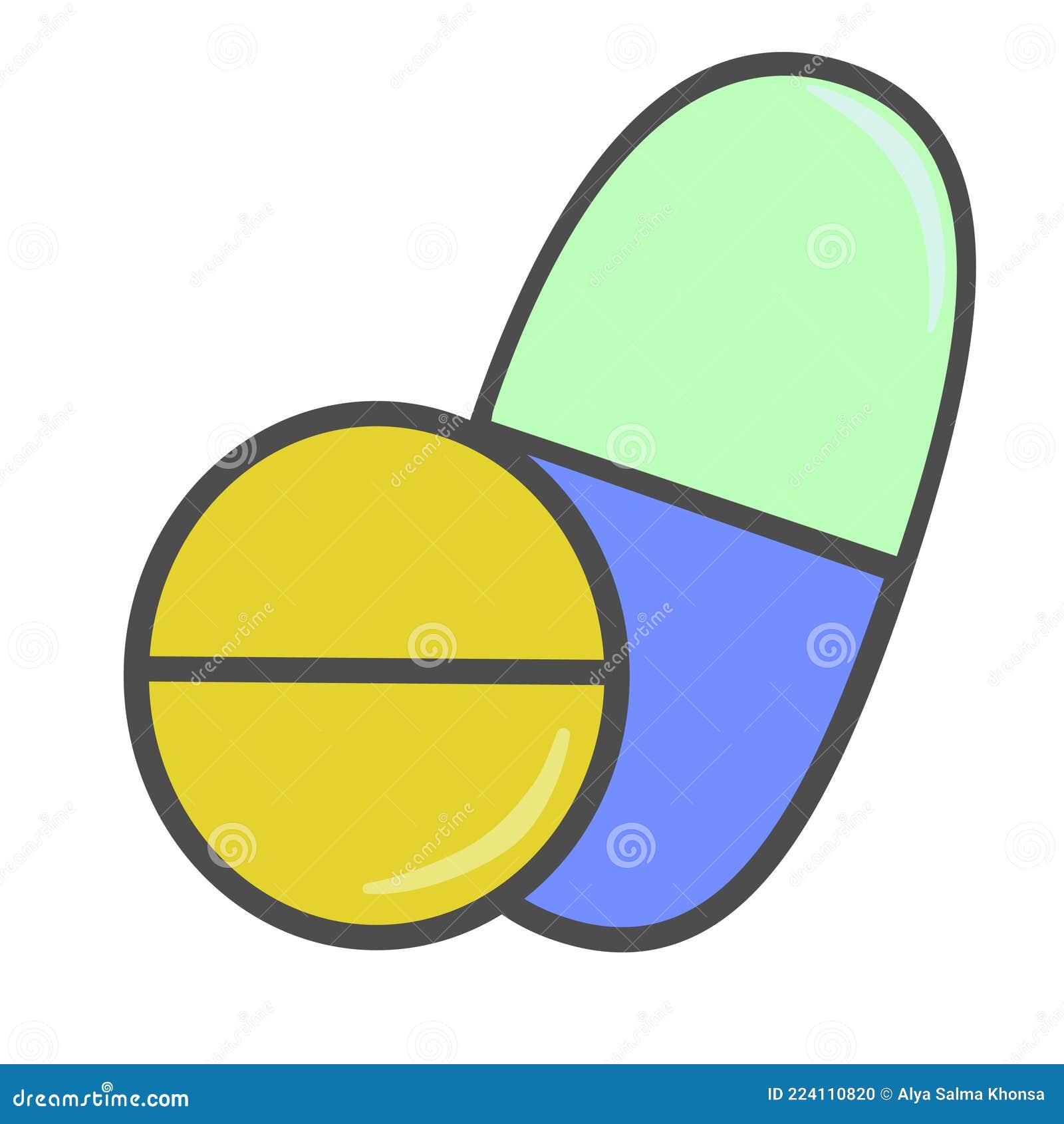 Illustration of Medicine Caplet and Capsule Stock Vector - Illustration ...