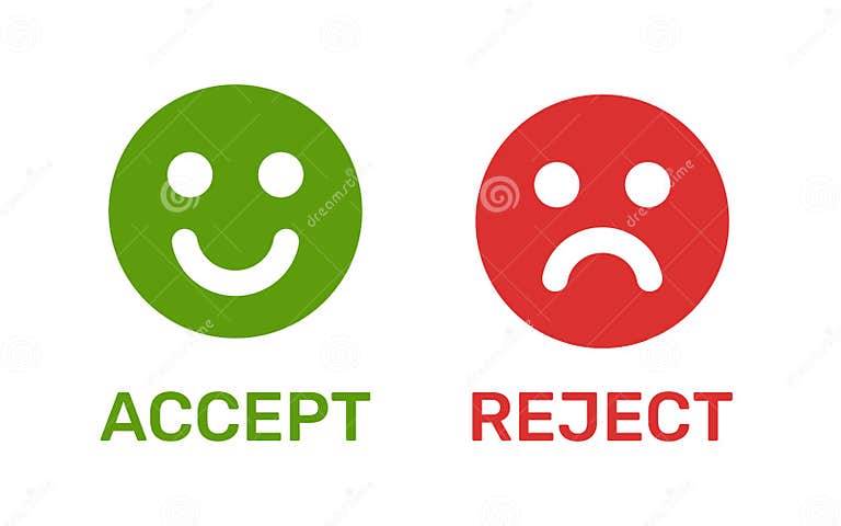 Accept and Reject Symbols, Round Vector Signs. Stock Vector ...