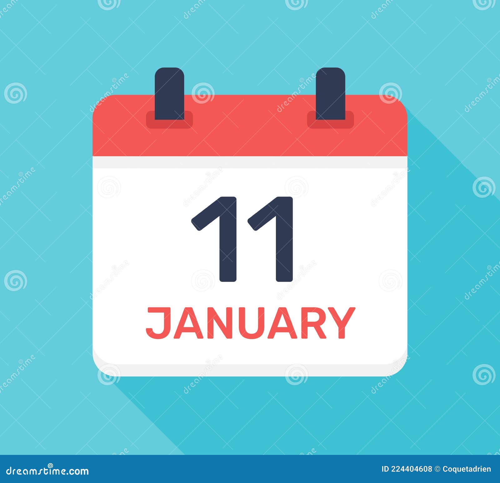 Calendar January 11 Icon Illustration Isolated Vector Sign. Stock ...