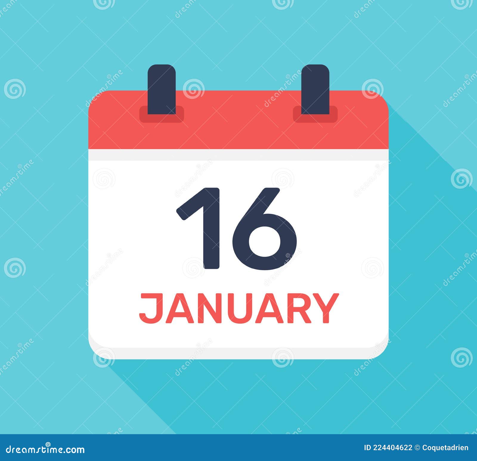 January 16, Sixteen of January Icon Stock Vector - Illustration of date ...