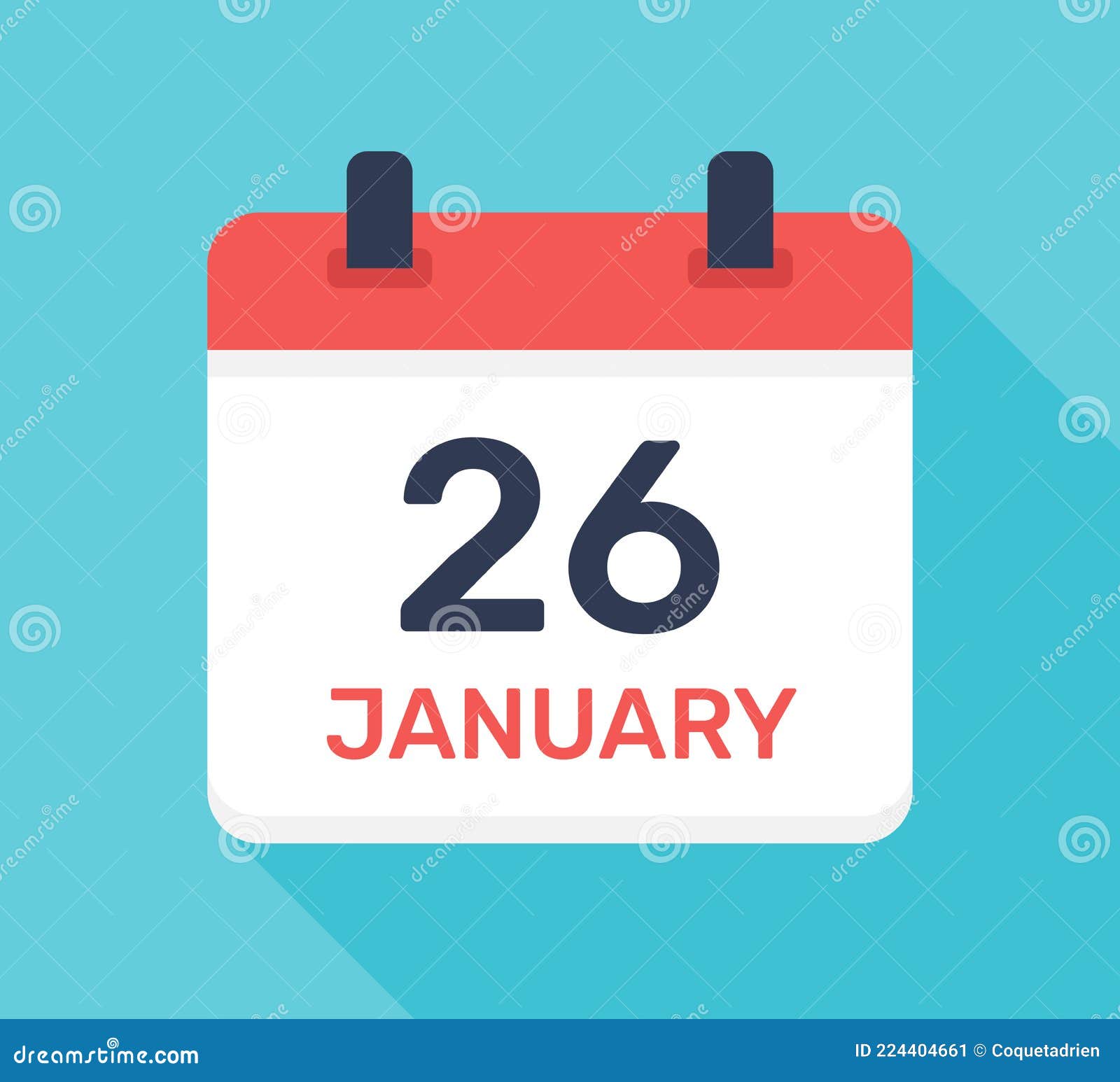 January 26 Calendar Icon Including Day of Month. Stock Vector ...