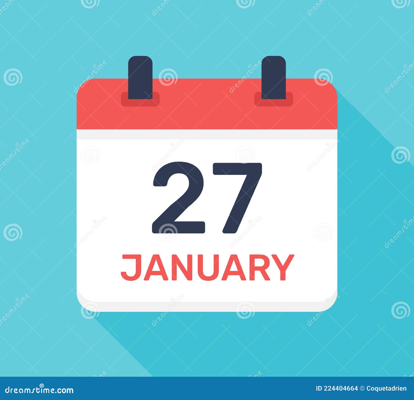 Calendar Day on 27 January Icon Vector Illustration. Stock Vector ...