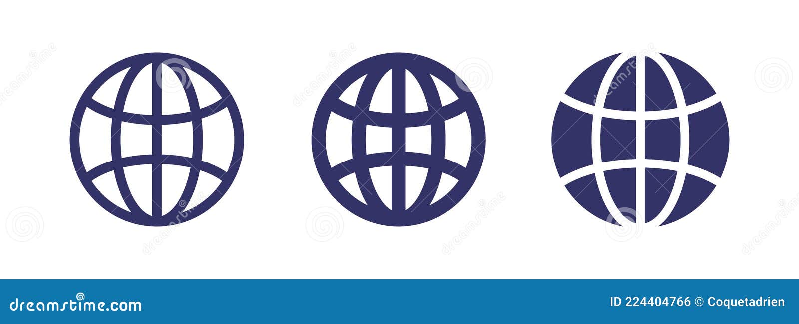 Global, Internet, Browser and Globe Icon Set. Vector Illustration Stock ...