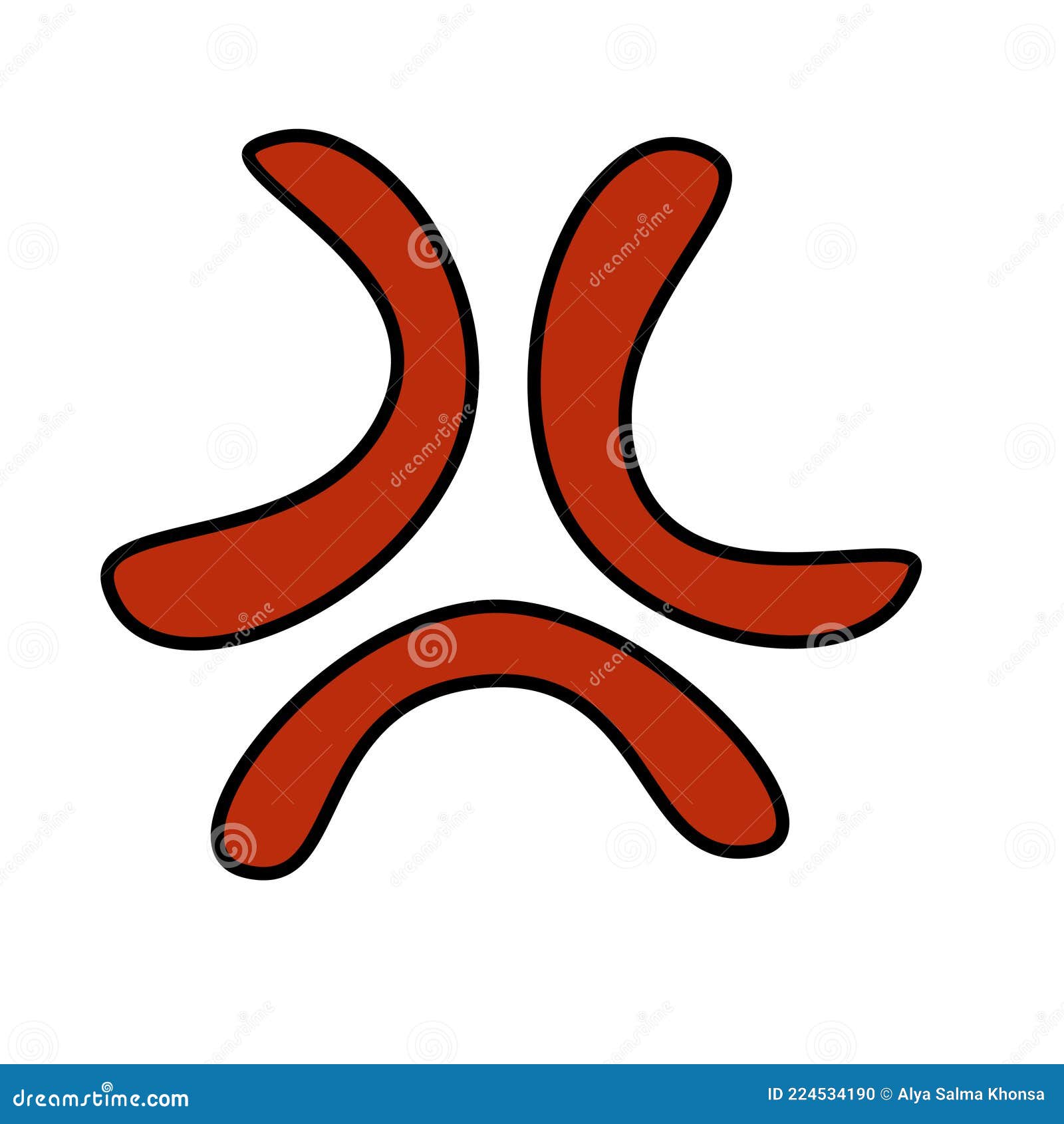 Illustration of Red Upset Emotion Symbol Stock Vector - Illustration of ...