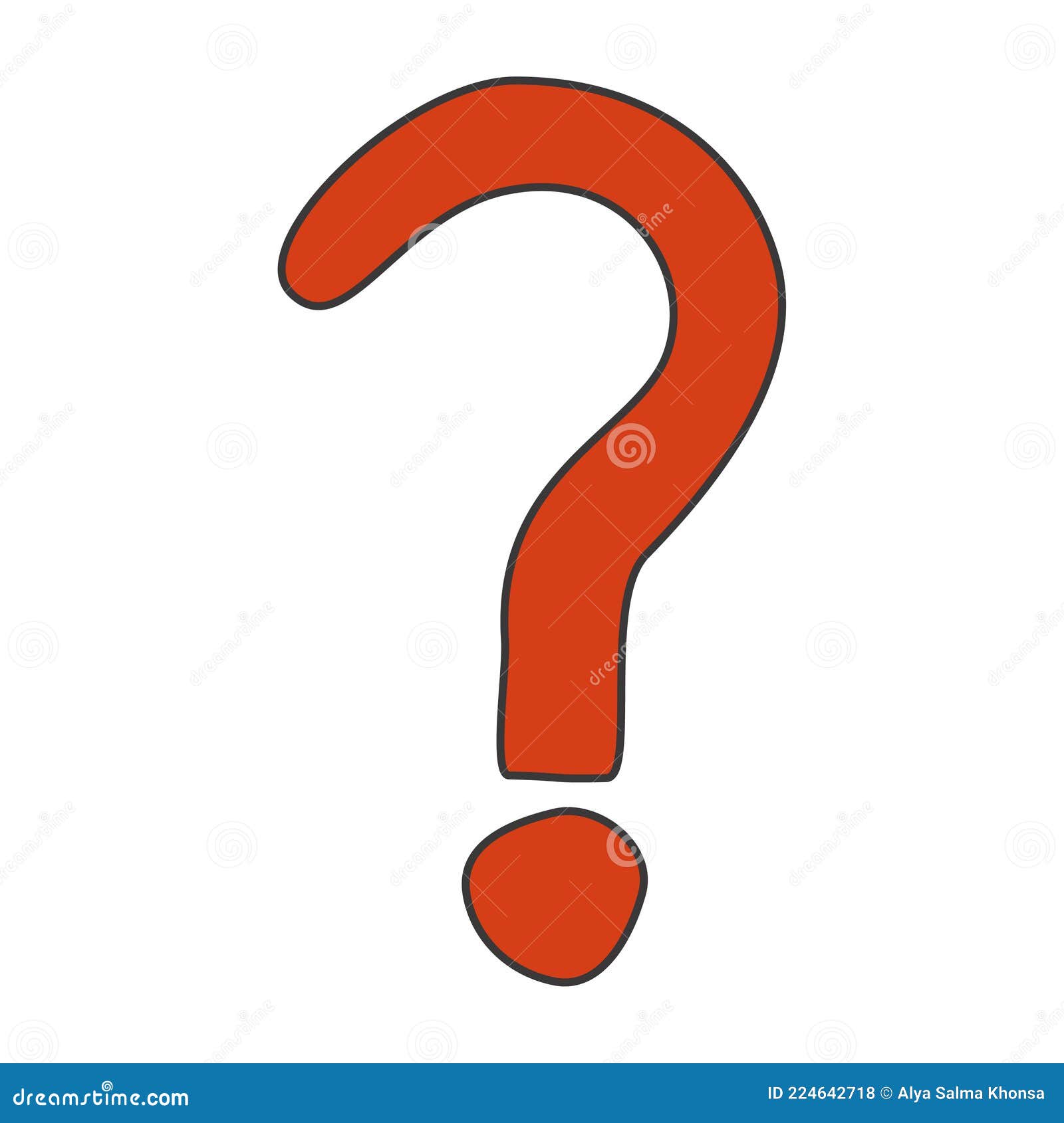 Illustration of a Simple Red Question Mark Stock Vector - Illustration ...