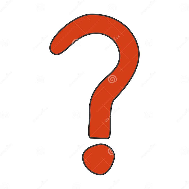 Illustration of a Simple Red Question Mark Stock Vector - Illustration ...
