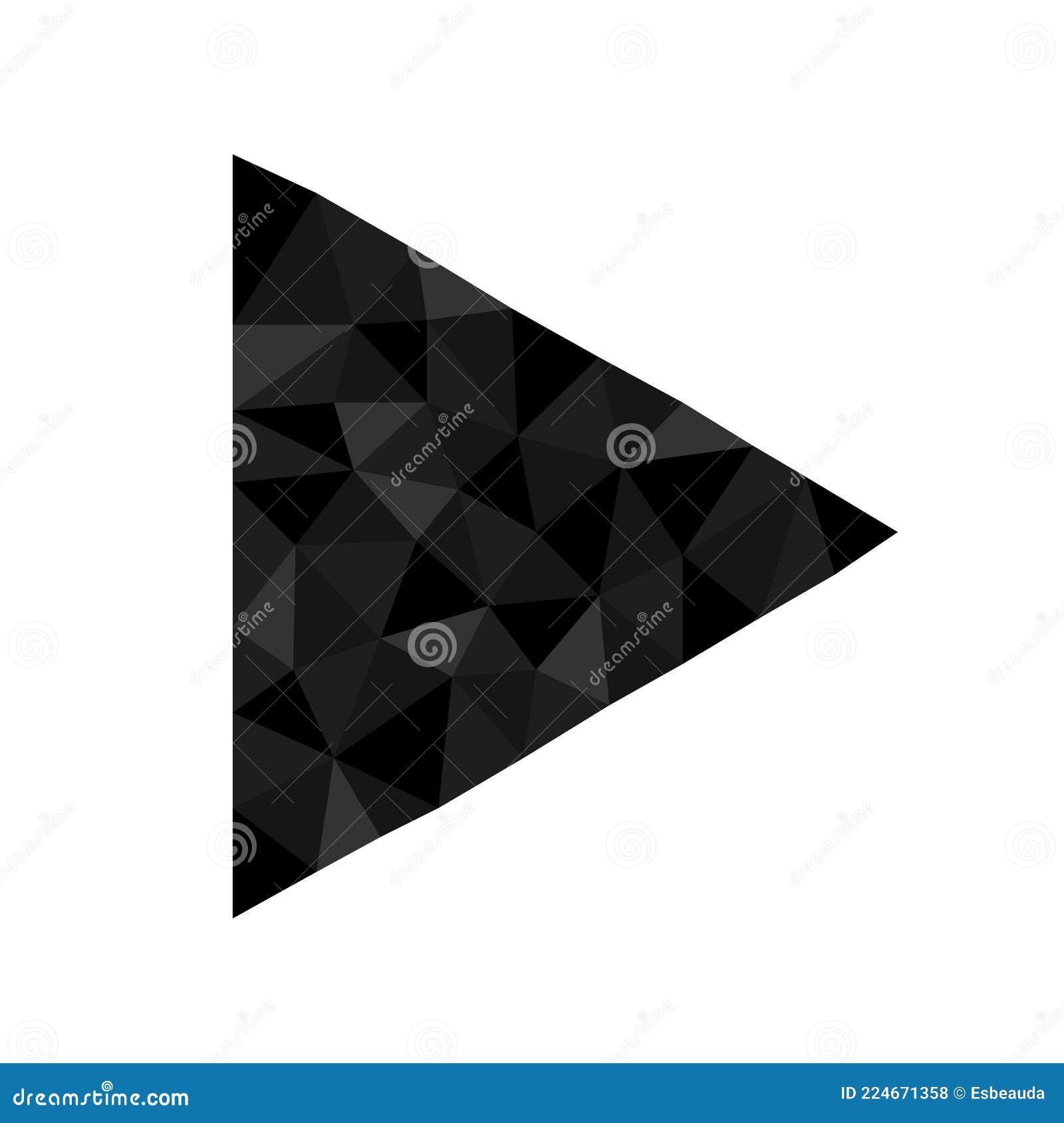 Polygonal Geometric Crystal Play Symbol Stock Vector - Illustration of ...