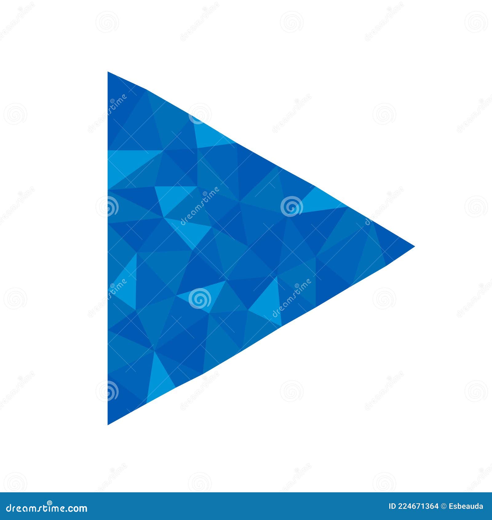 Polygonal Geometric Crystal Play Symbol Stock Vector - Illustration of ...