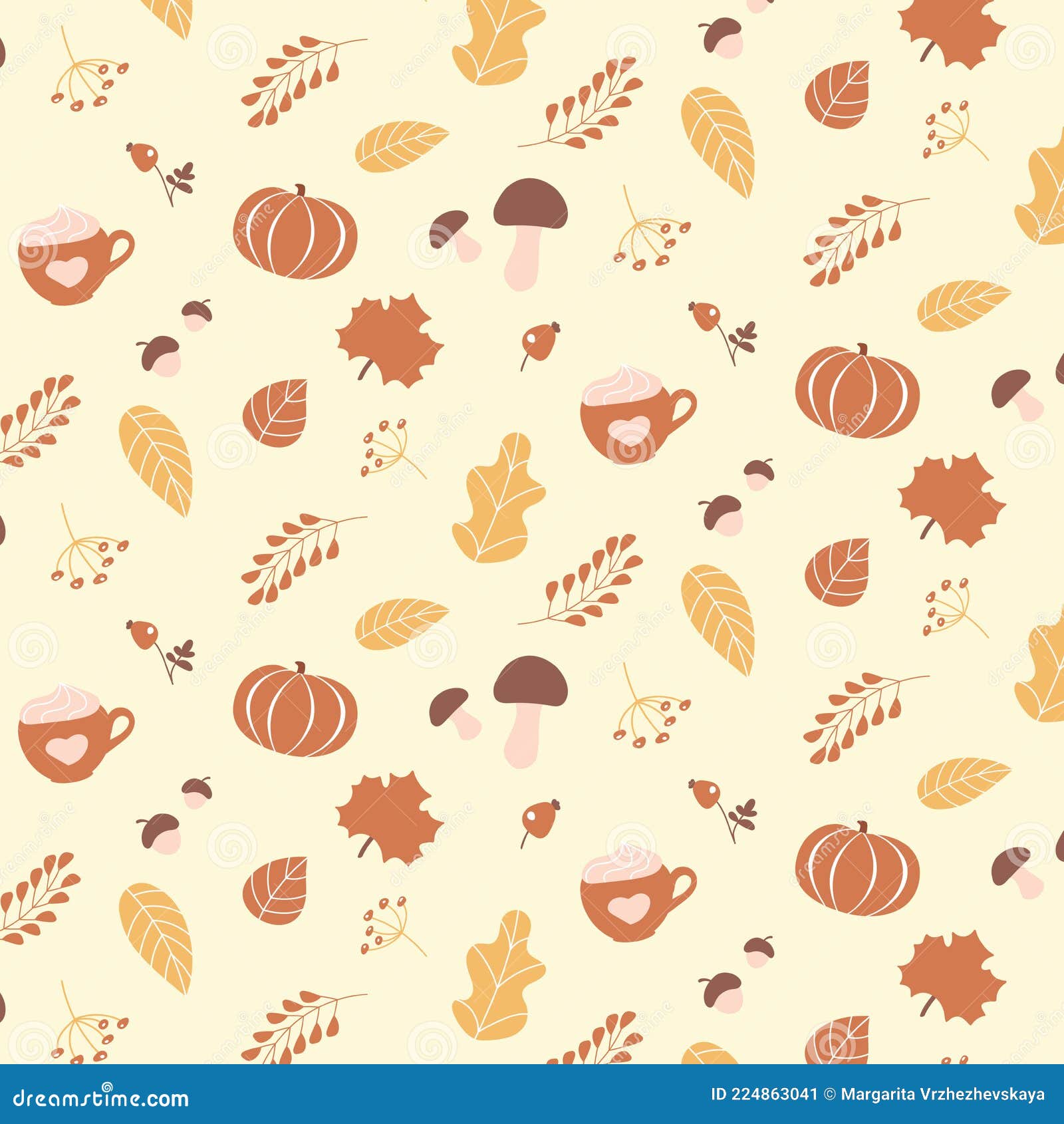 Autumn Seamless Pattern for Wrapping Paper and Textiles Stock Vector ...
