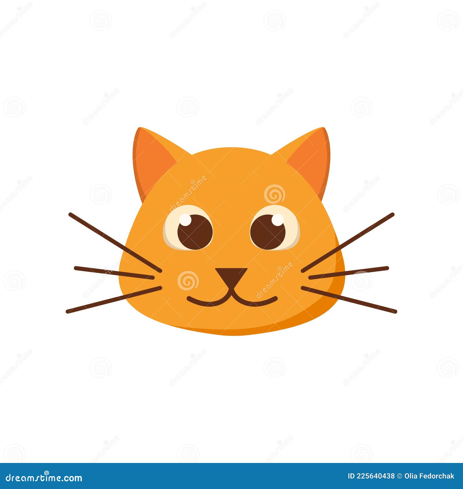 Cute Baby Cat Head. Geometric Simple and Modern Vector Illustration for ...