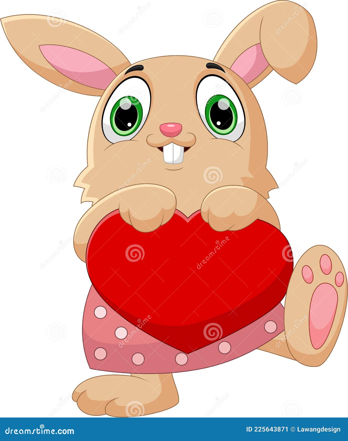 Cute Rabbit Cartoon Holding Heart Love Stock Vector - Illustration of ...