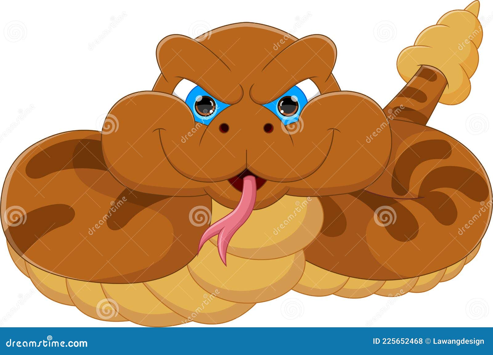 Rattlesnake Cartoon Isolated On White Background Vector Illustration ...