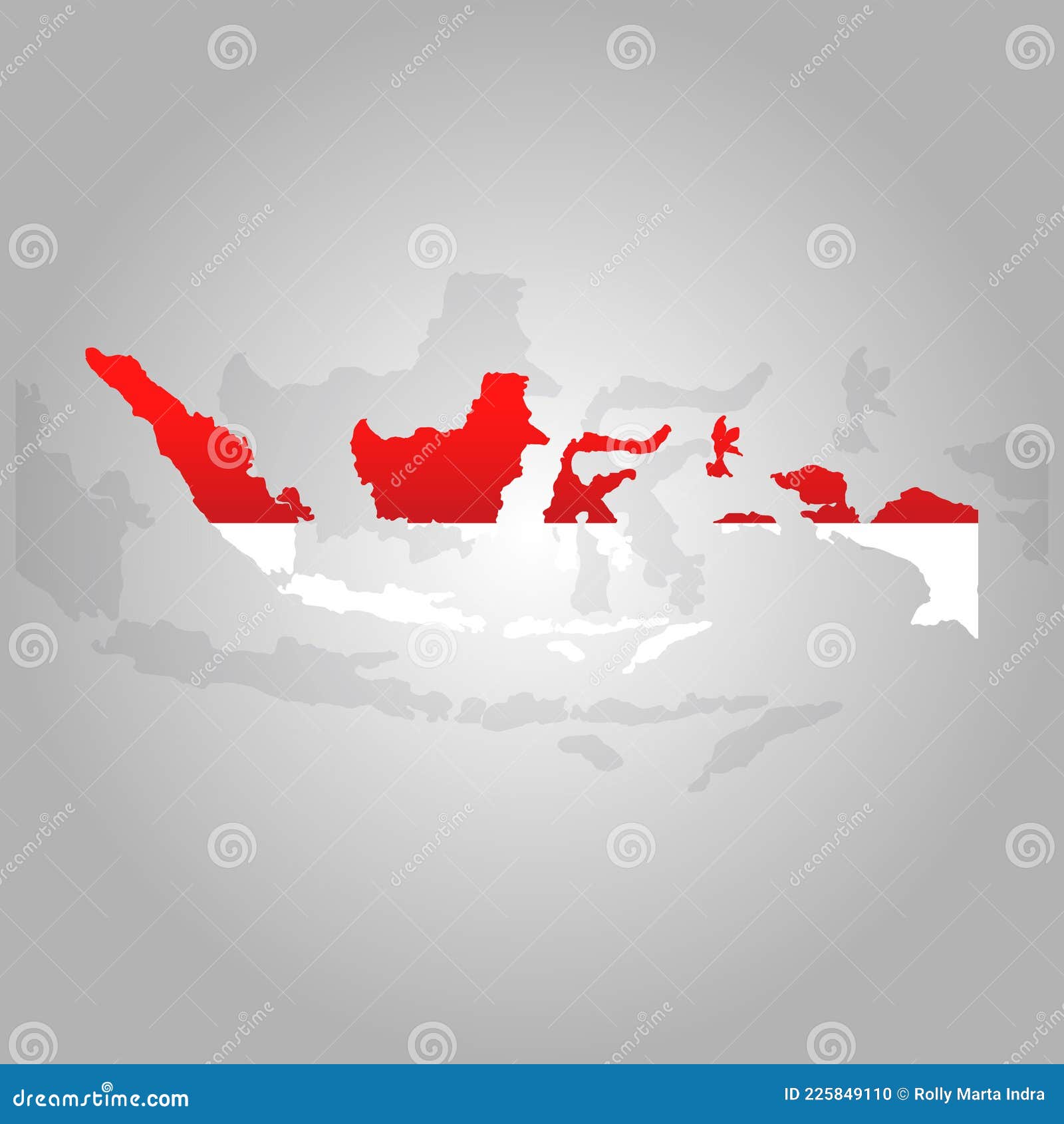 Indonesia. Vector Illustration of the Territory of Indonesia with Red ...