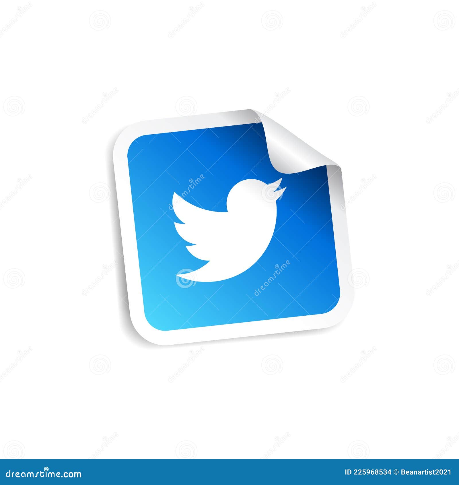Twitter logo icon sticker editorial stock image. Illustration of ...