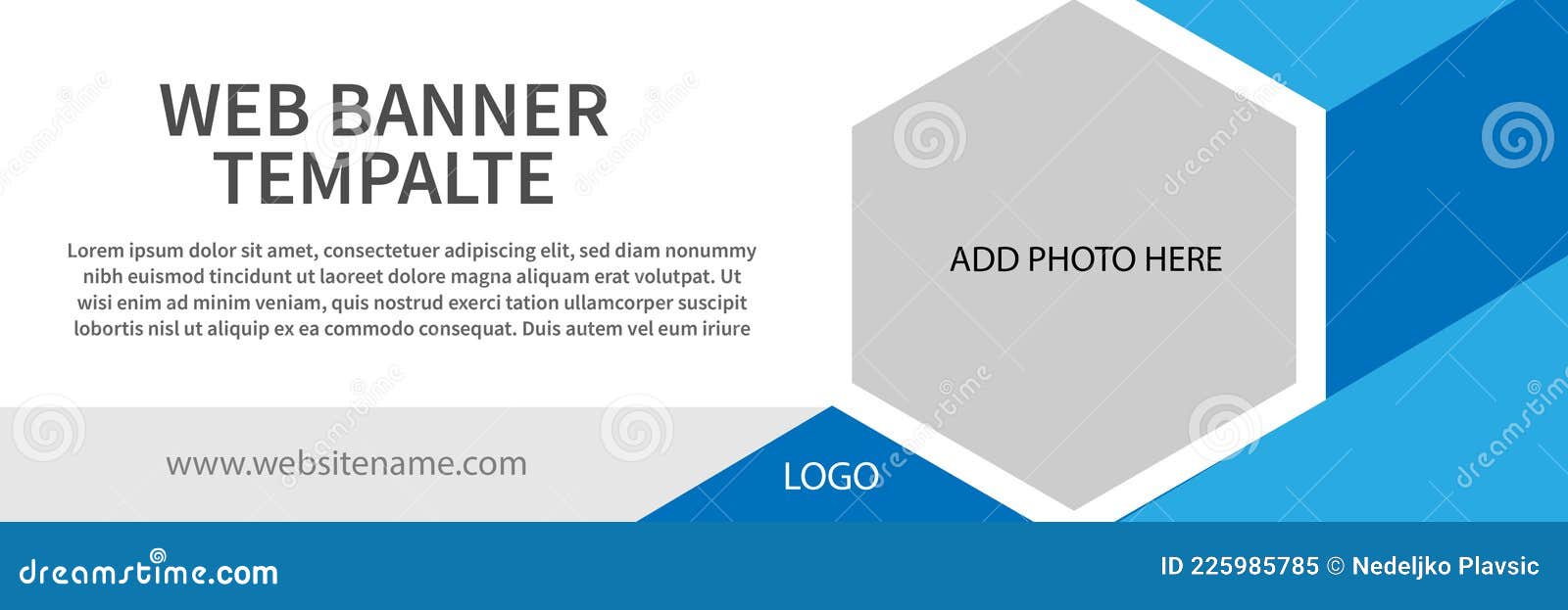 Simple Web Banner Template Design Stock Vector - Illustration of ...