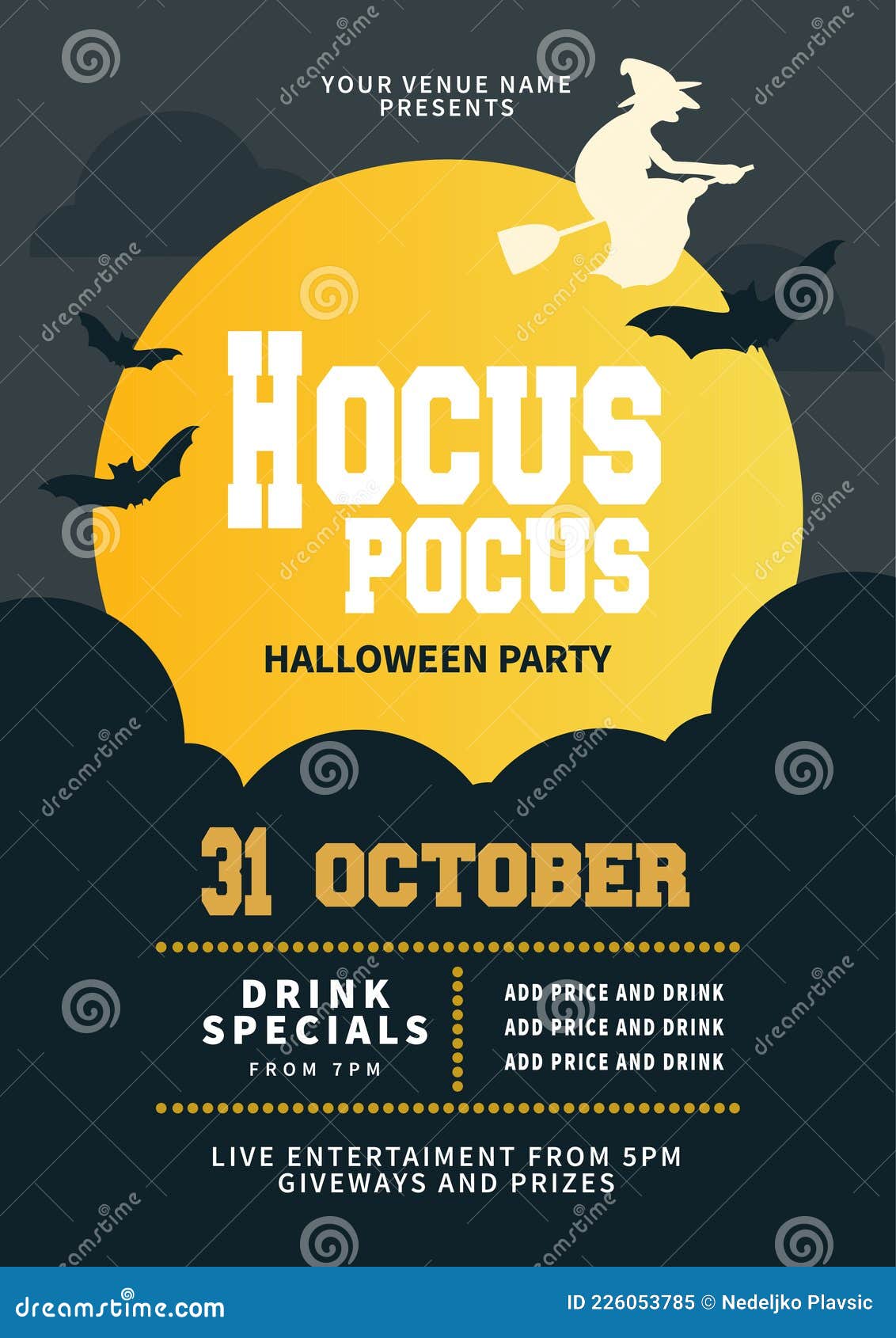 Hocus Pocus, Halloween Party Poster, Flyer or Social Media Poster ...