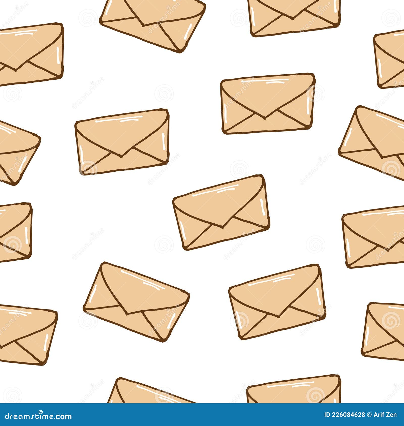 Intricate Letters: Hand-Drawn Vector Seamless Pattern Showcasing Mail ...