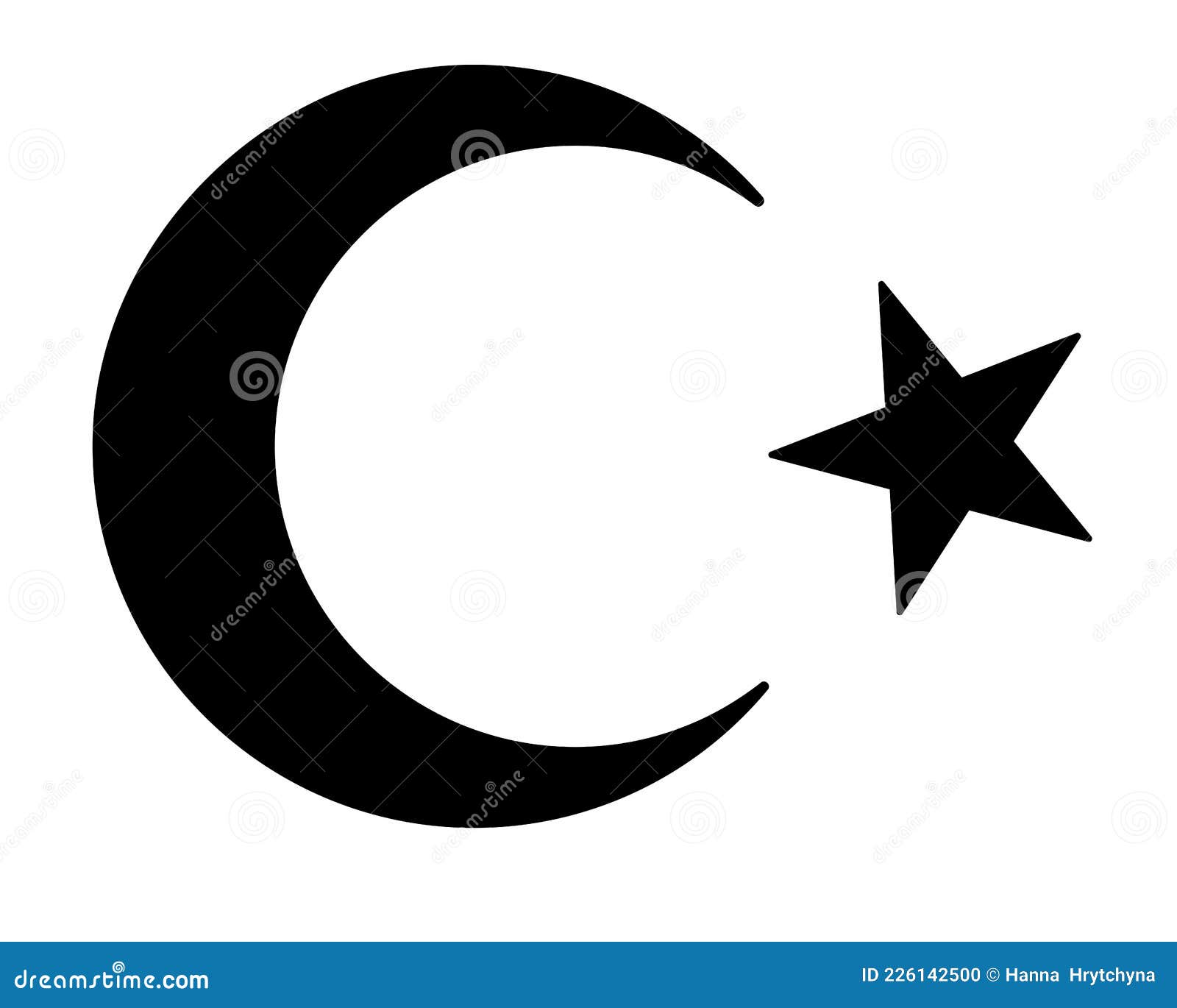 Crescent Moon and Star Coat of Arms of Turkey - Vector Silhouette ...