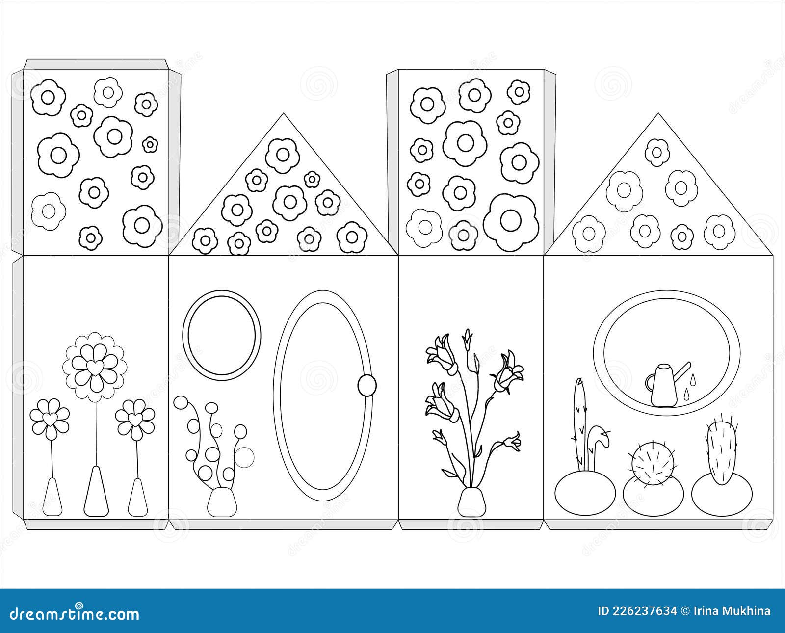 House Paper Model. Paper Craft Vector Illustration For Children ...