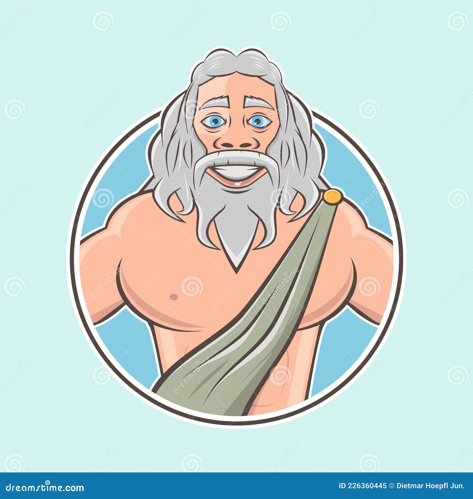Funny Cartoon Logo of Greek God Zeus or Roman God Jupiter Stock Vector ...