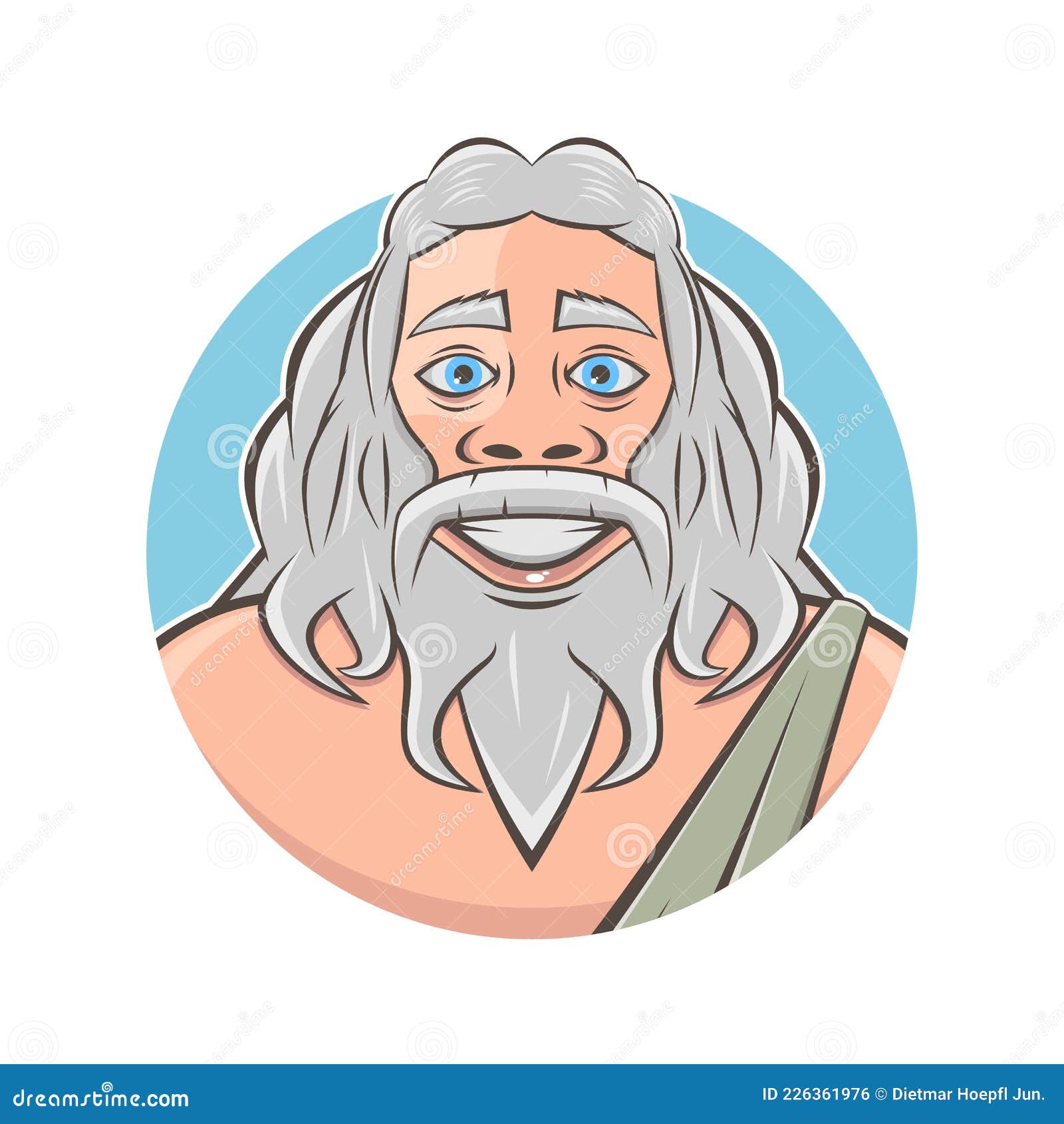 Funny Cartoon Logo of Greek God Zeus or Roman God Jupiter Stock Vector ...