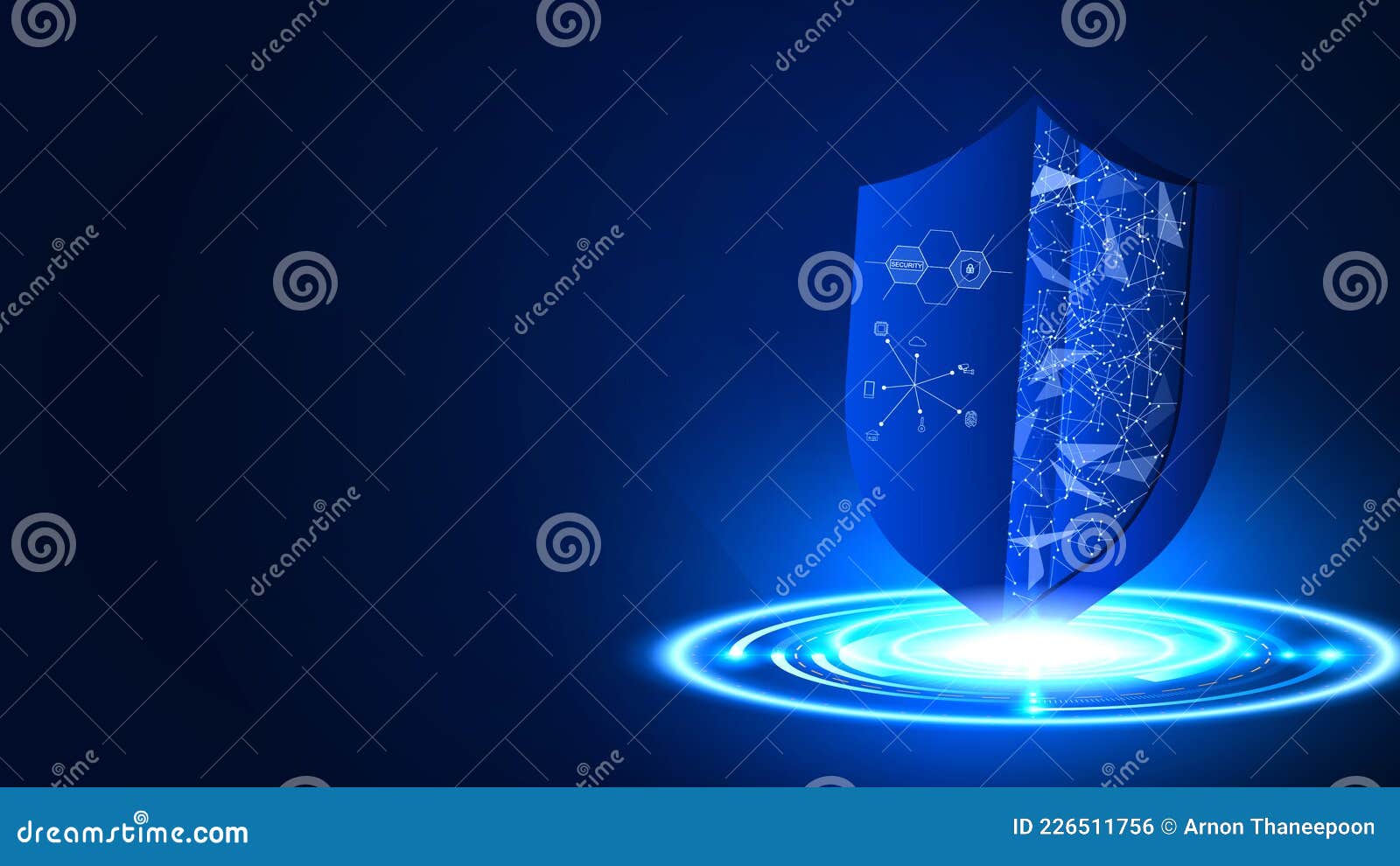Shield Protection Cyber Security Technology Stock Vector - Illustration ...