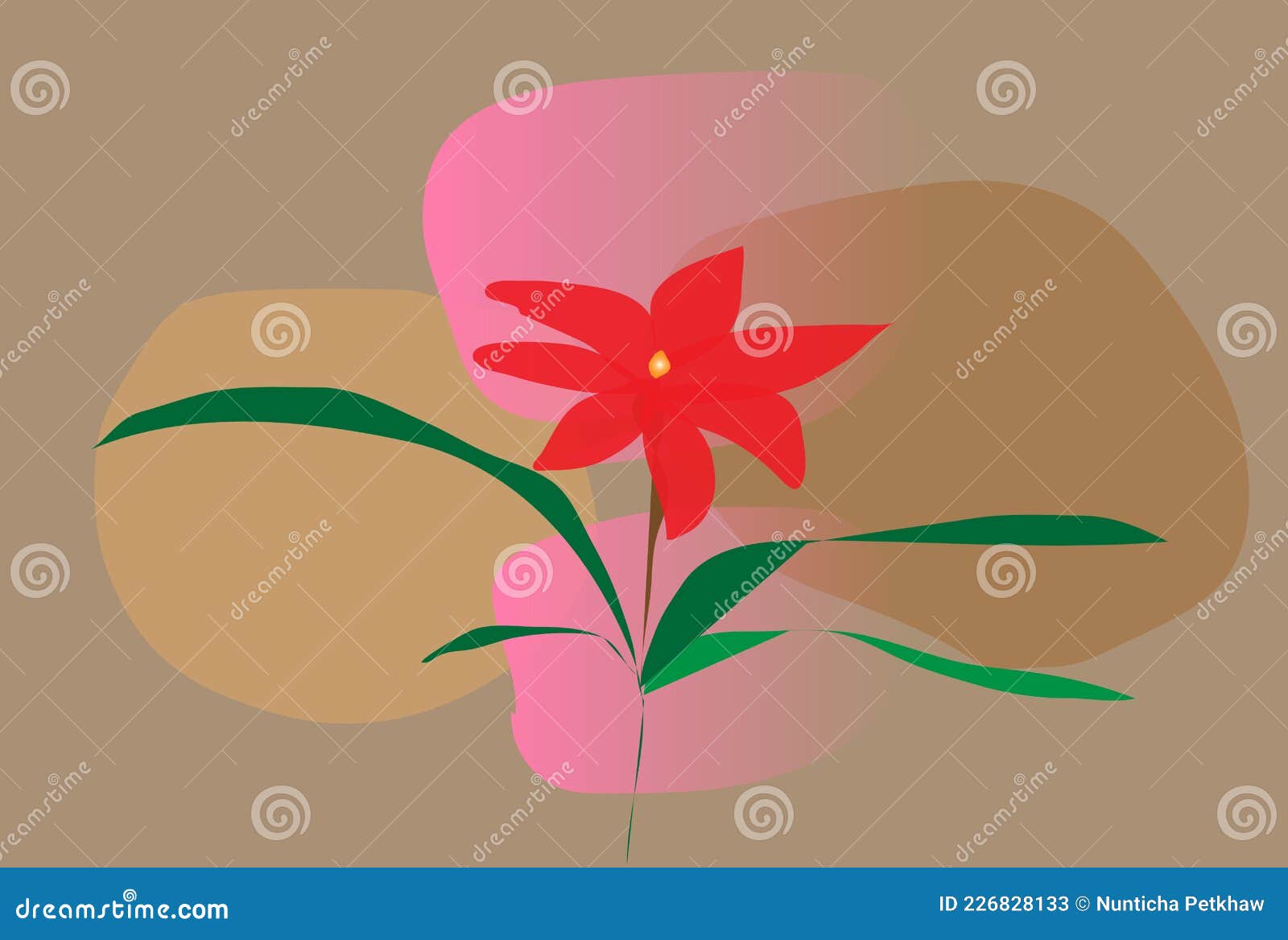 Vector Illustration of Red Flowers. Stock Vector - Illustration of ...