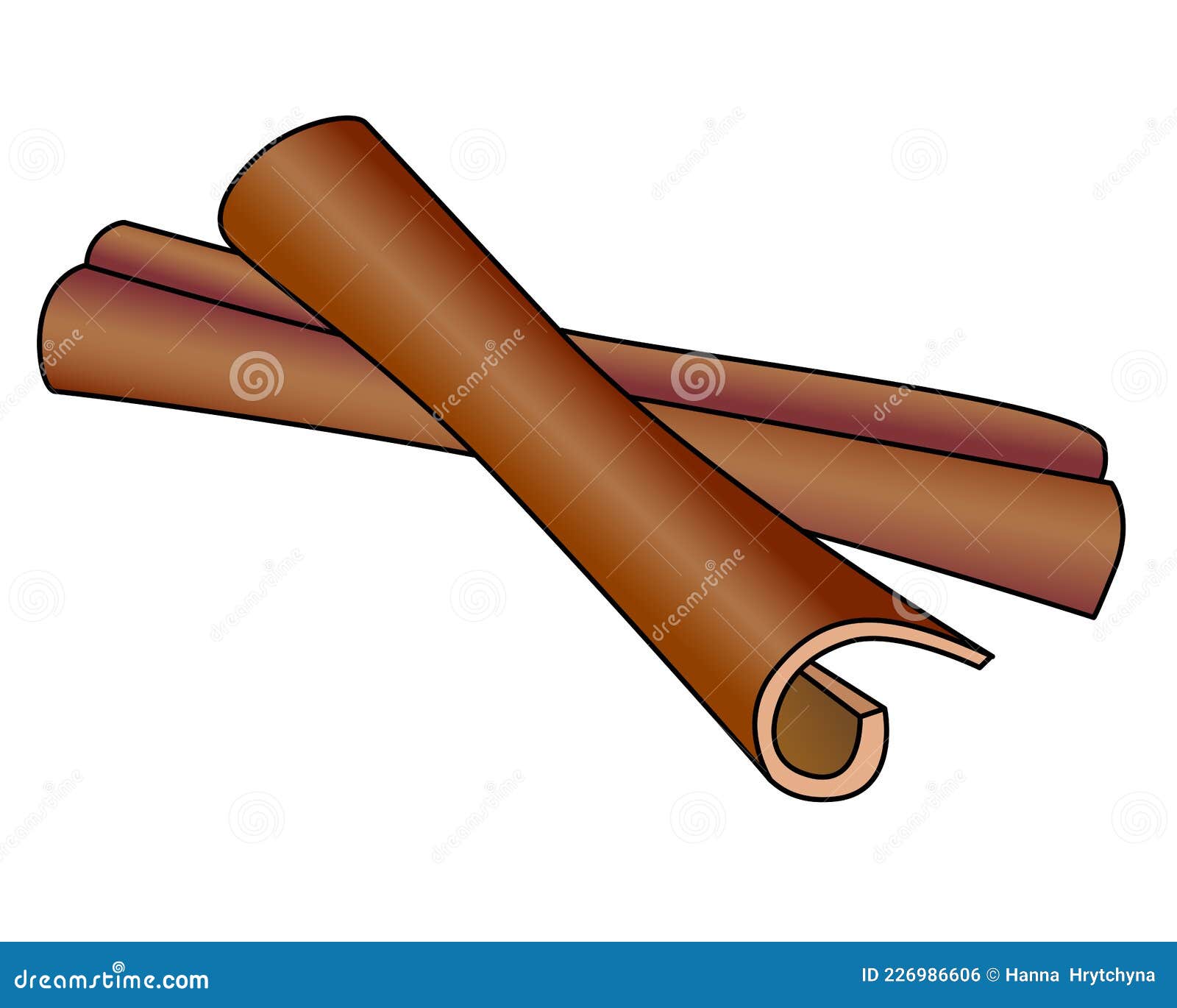 Cinnamon Spices - Vector Linear Illustration For Coloring Pages Or ...