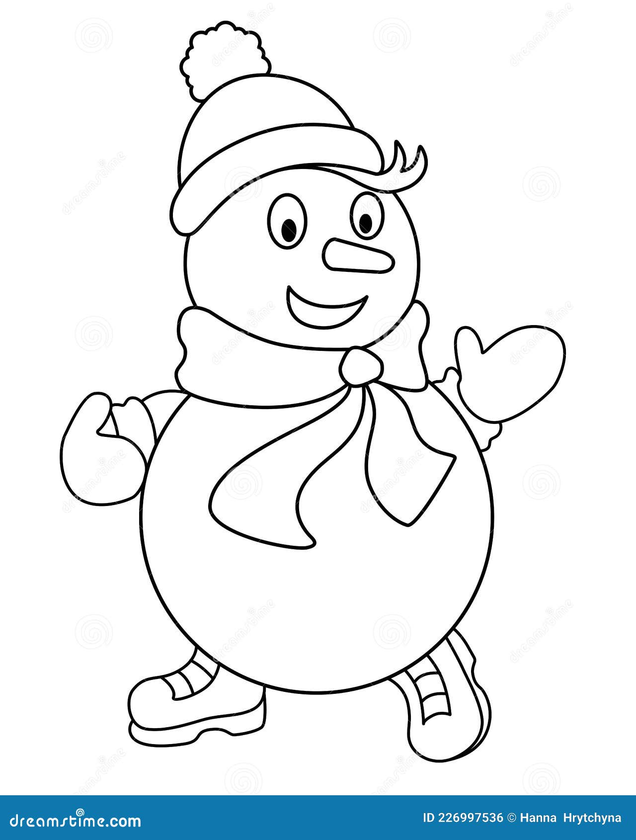 Snowman Scarf Outline