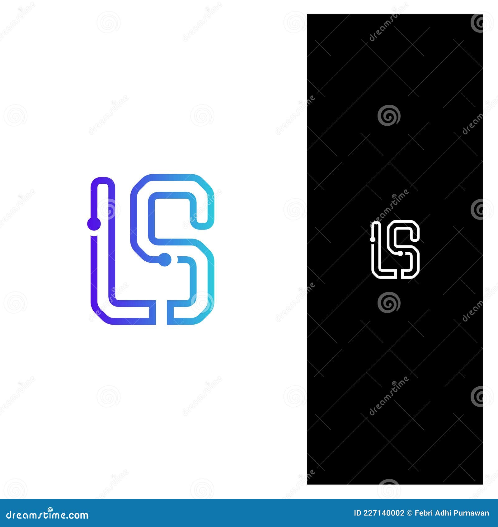 Typography LS Technology Logo Stock Vector - Illustration of initial ...