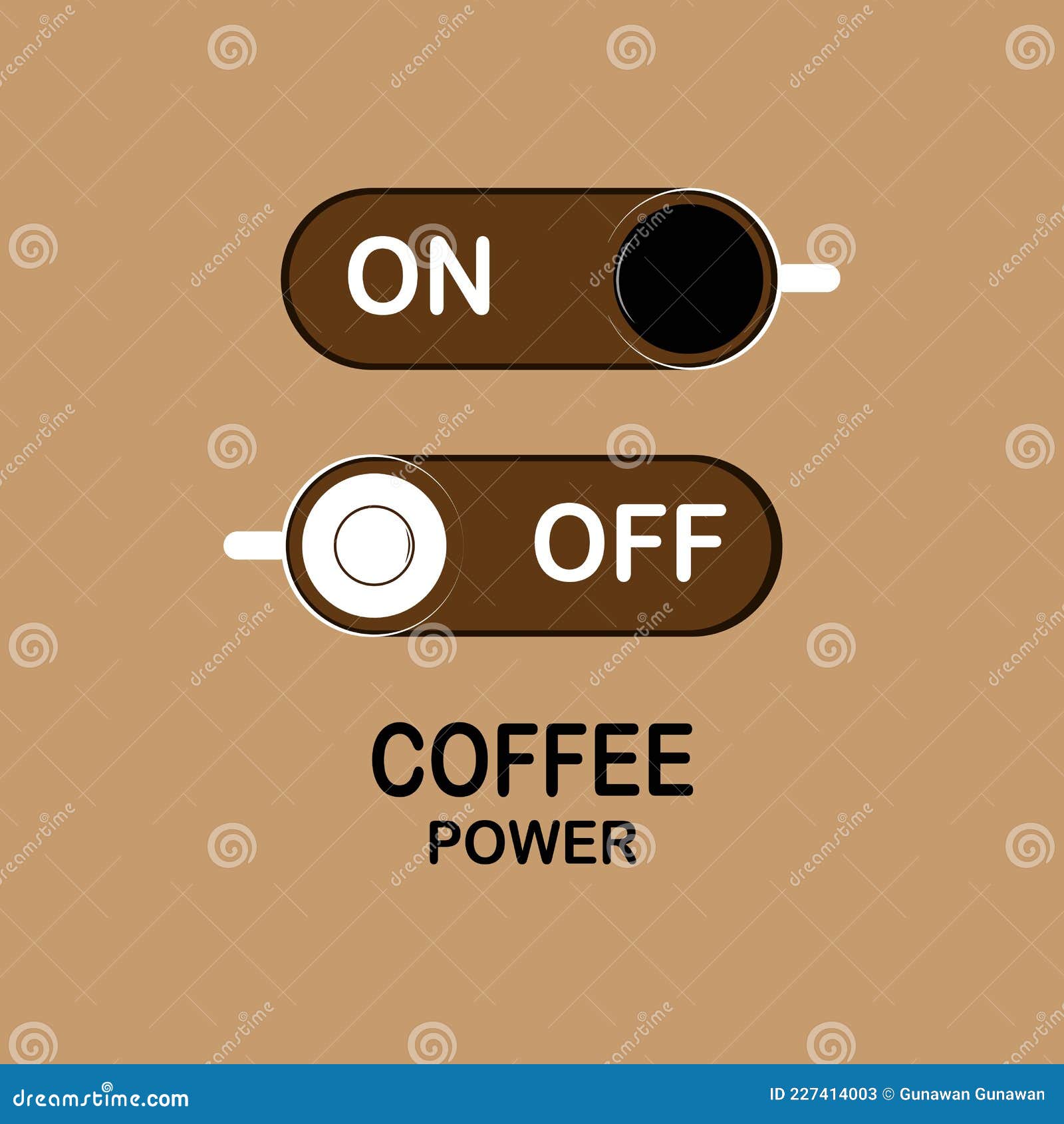 Coffee Power Logo Design Template. Stock Vector - Illustration of ...