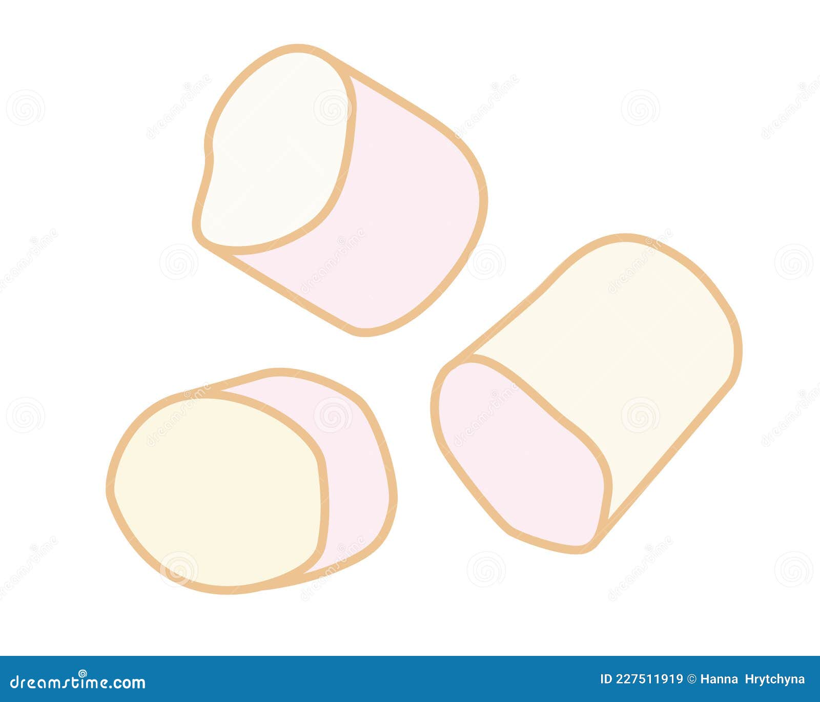 Marshmallow - Confection - Vector Full Color Illustration. Marshmallows ...