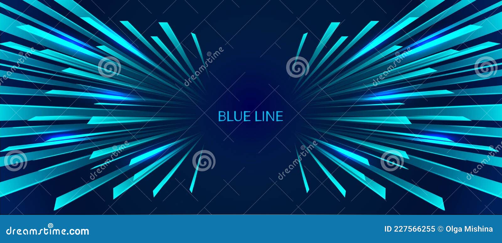 Abstract Neon Frame Blue Background. Design of Gradient Wings Geometric ...