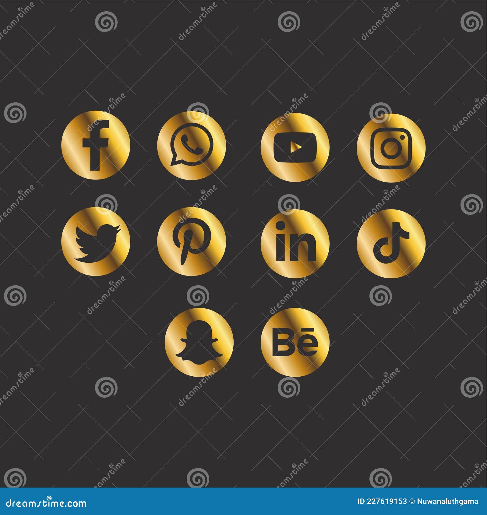Gold Tiktok Icon Vector Isolated On White Background | CartoonDealer ...